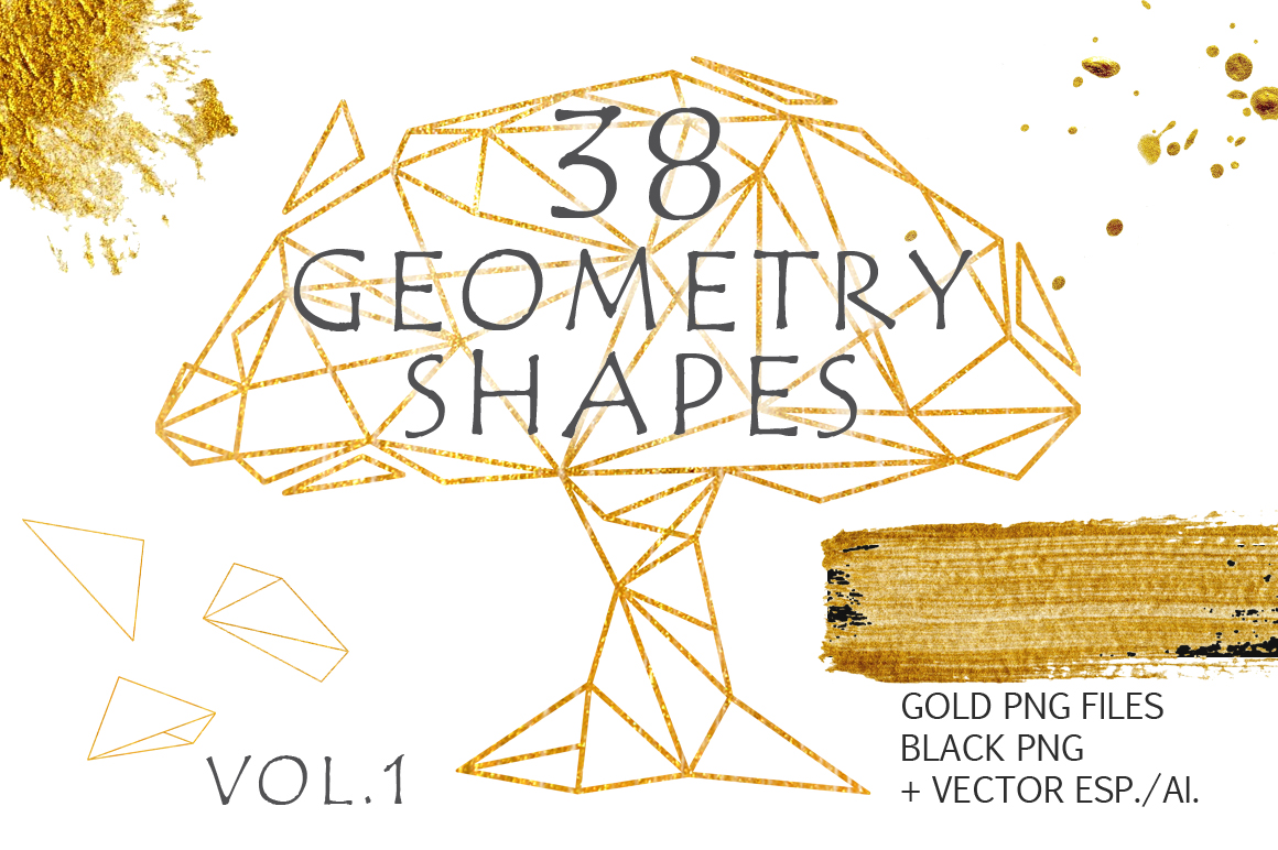 Gold Geometry shapes Vol. 1