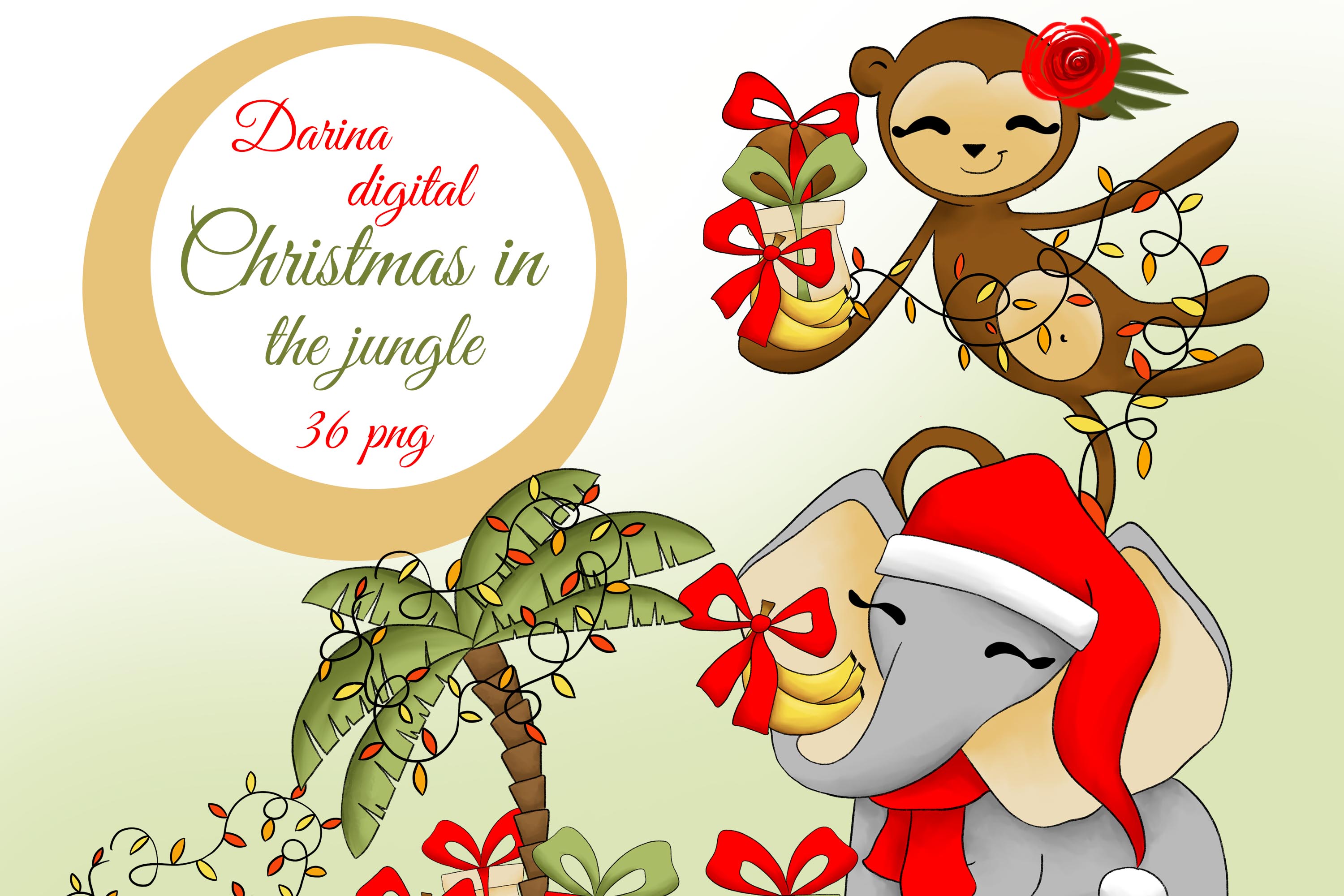 Christmas in the jungle clipart