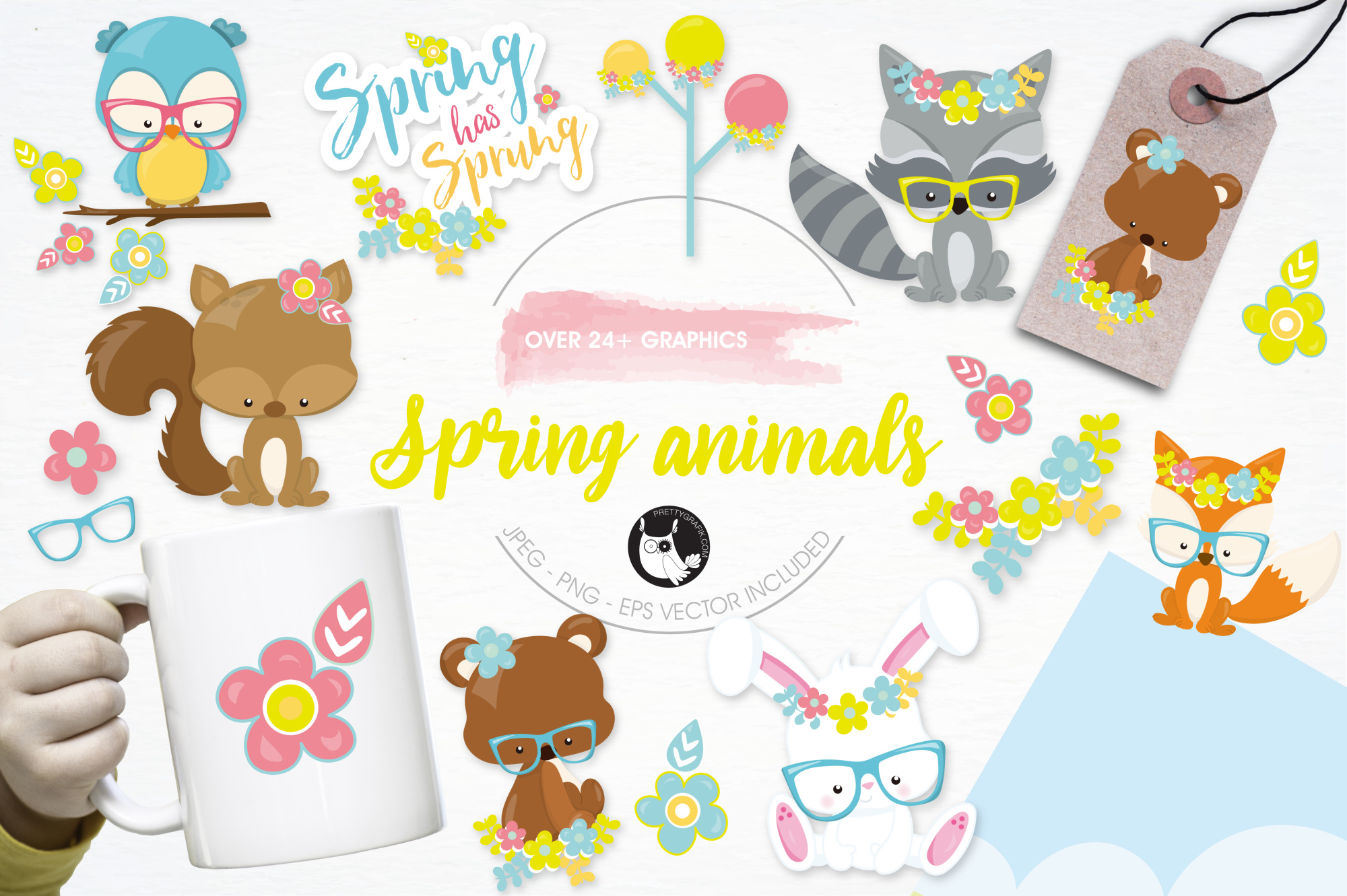 Spring Animals graphics and illustrations