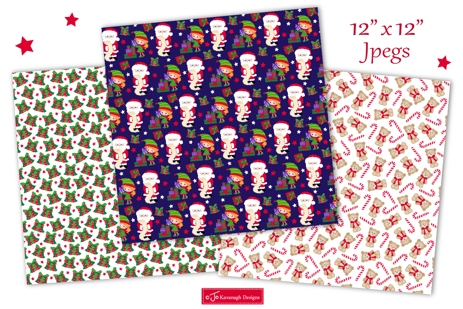 Christmas Digital Papers, Christmas Seamless Patterns -P46