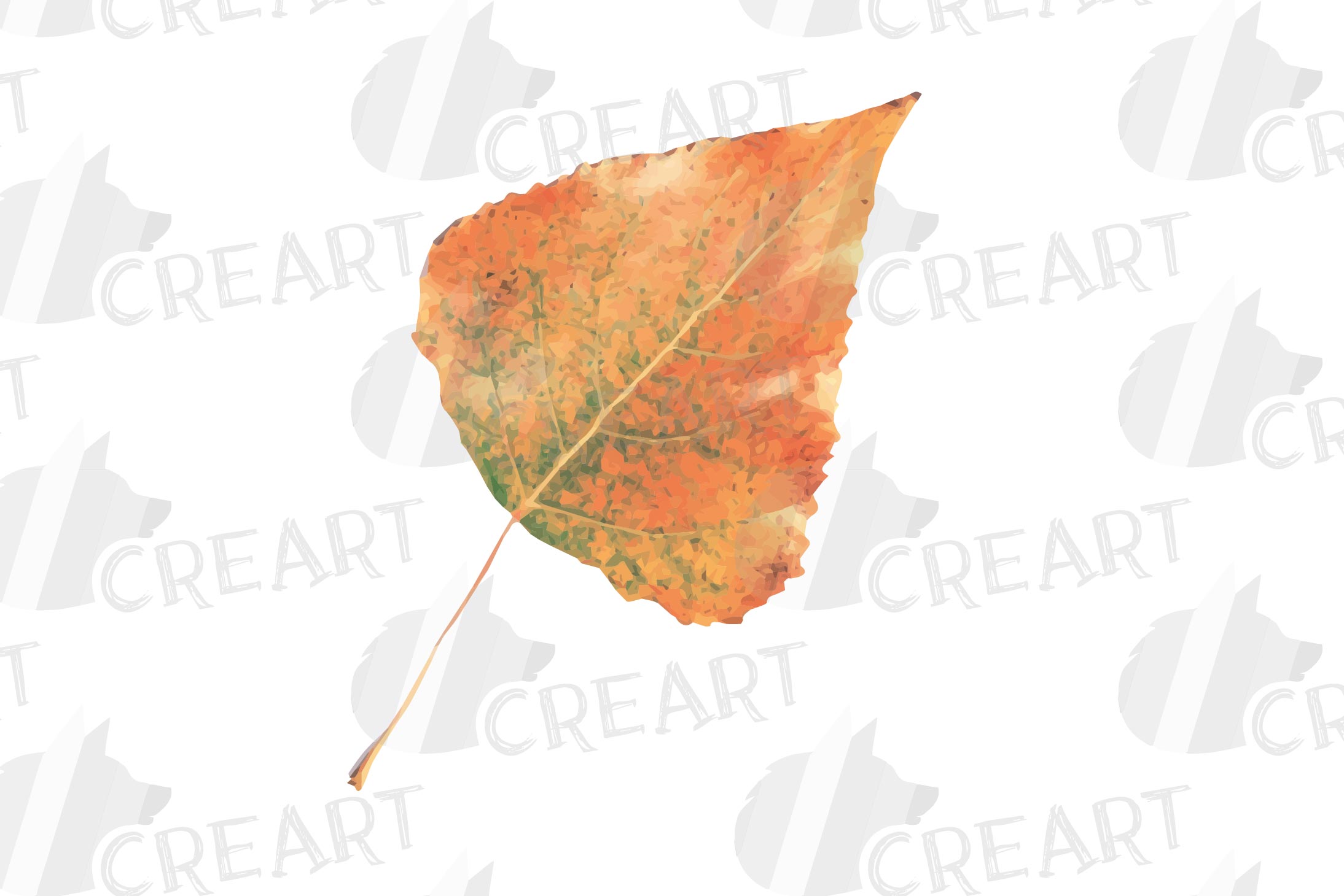 Autumn leaves decor clip art. Printable watercolor fall leaf