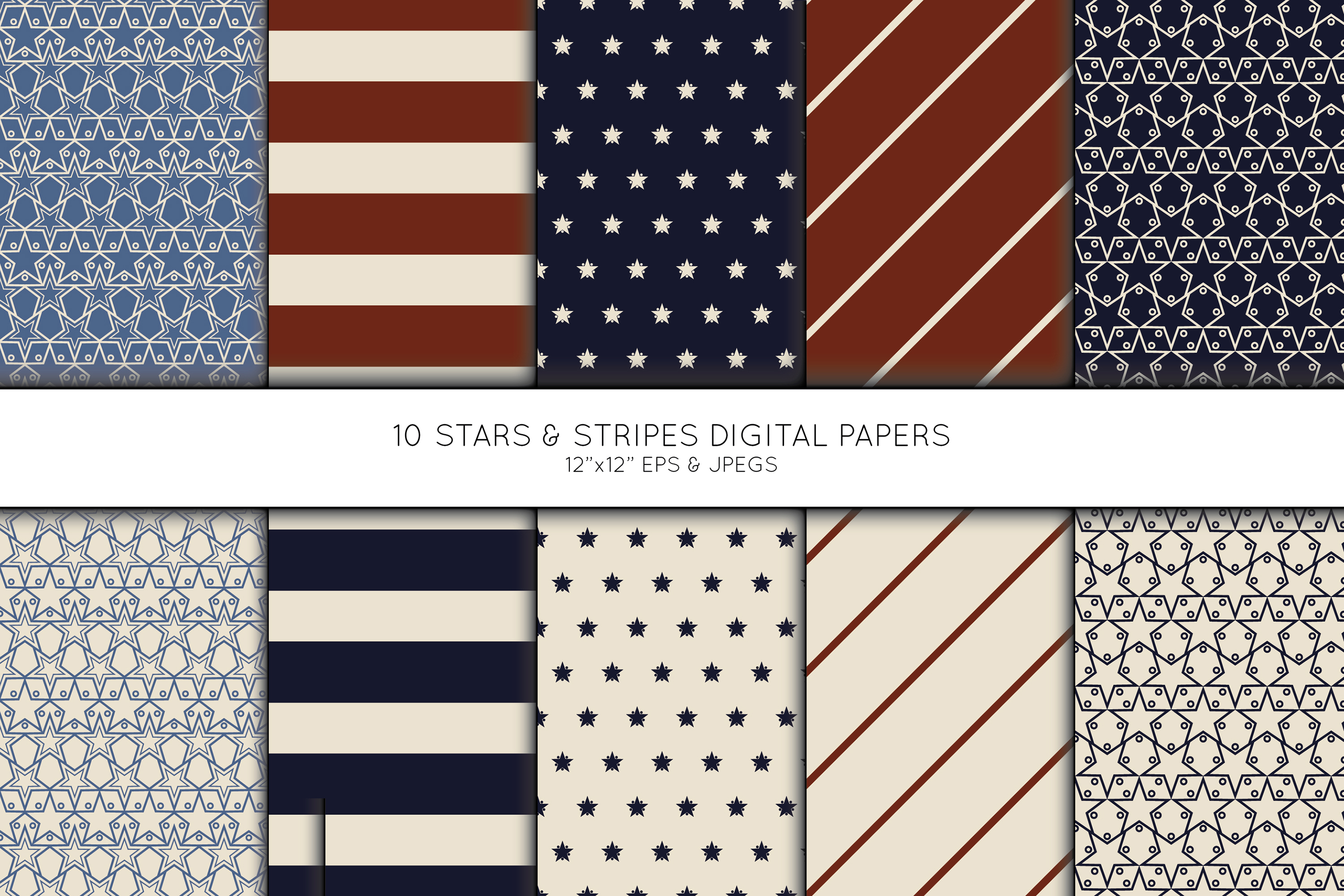 Vintage American Flag Digital Paper, Digital background (89082 ...
