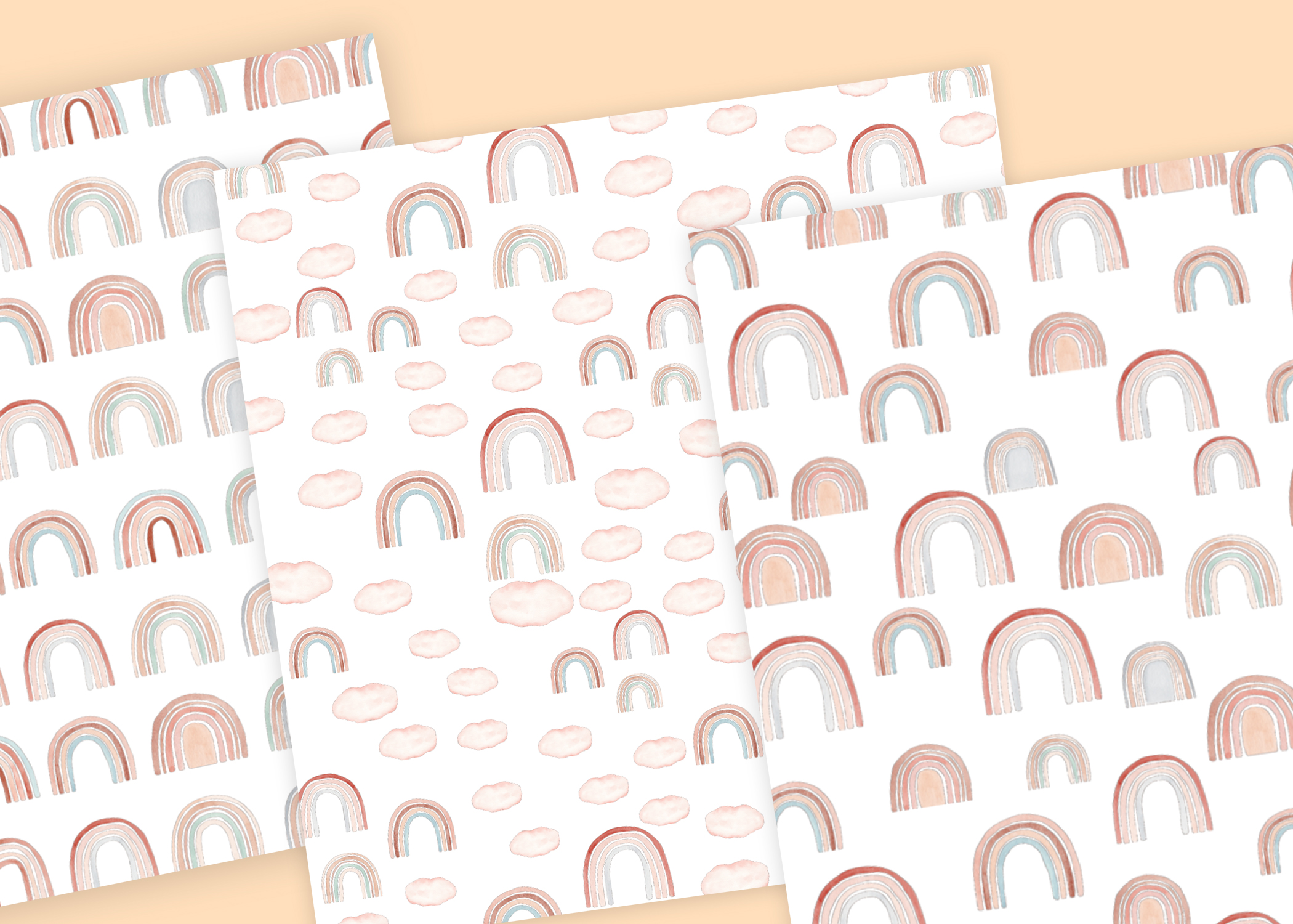 Watercolor Rainbow Neutral Collection