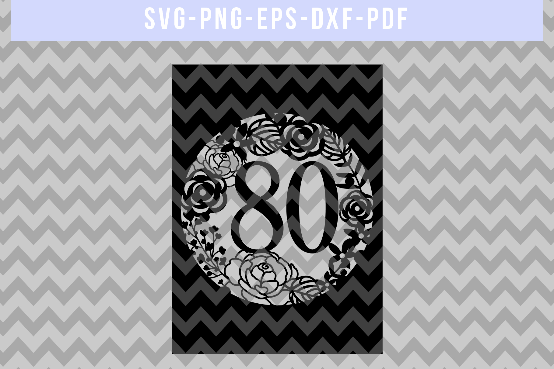 80 Birthday Frame Papercut Template, 80th Birthday SVG, PDF (271612 ...