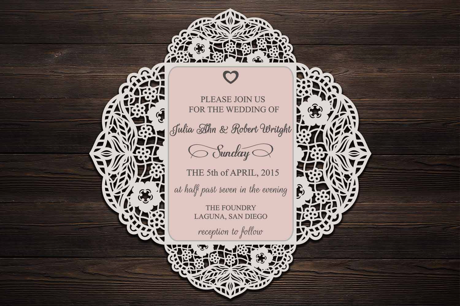 Four Fold Wedding Invitation Cricut Wedding Invitation Svg 96225 