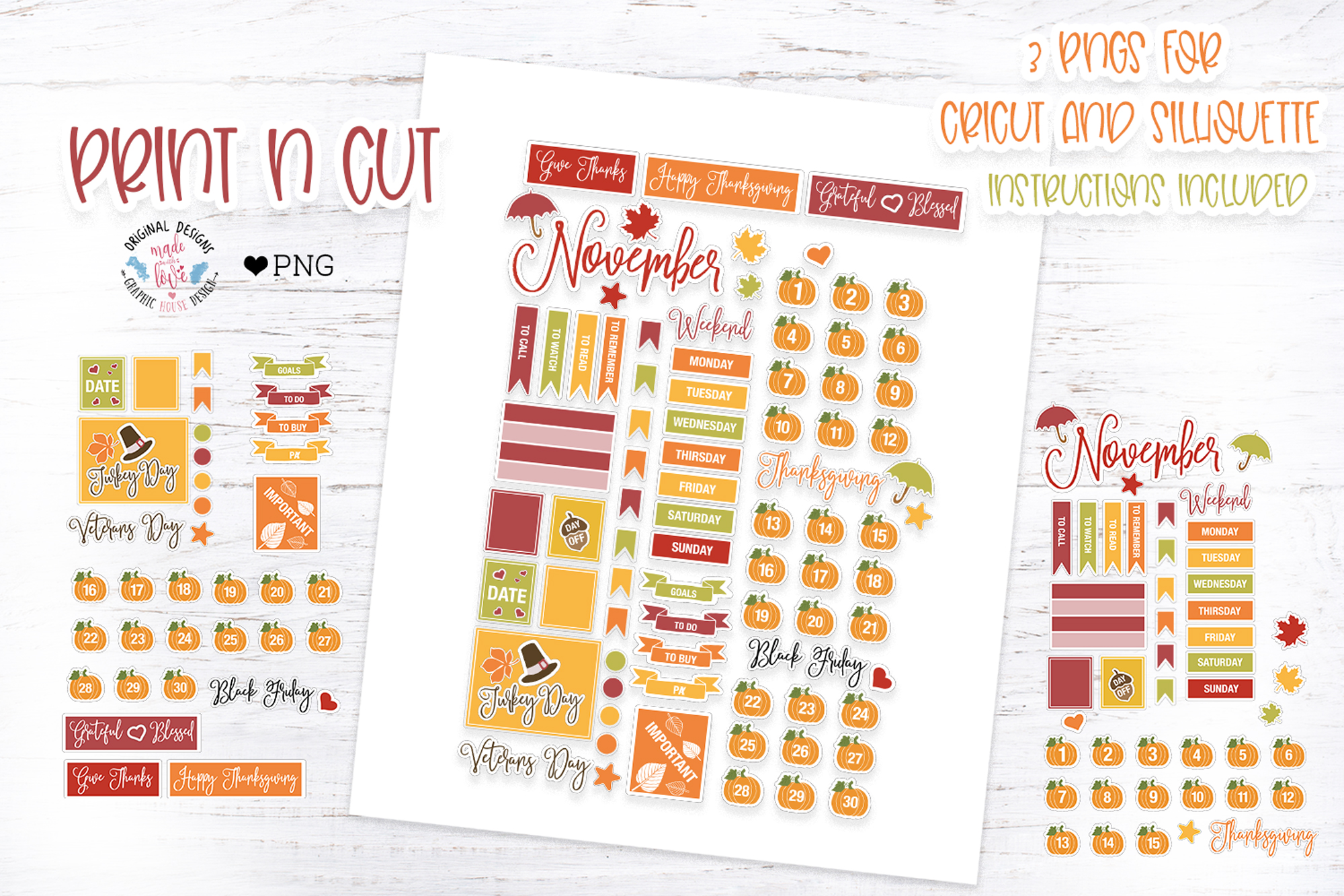 November Planner Stickers