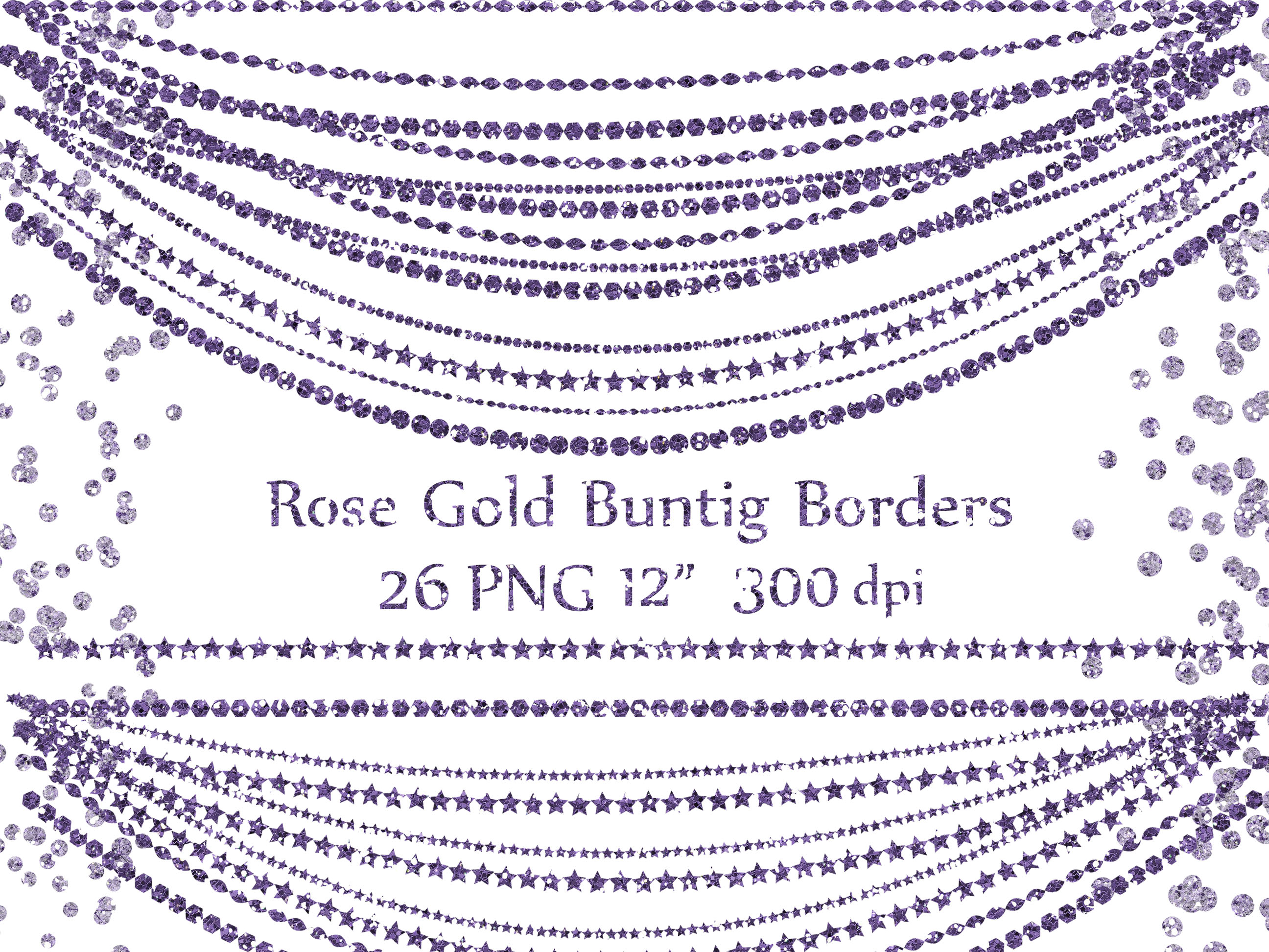 Purple Glitter borders clipart
