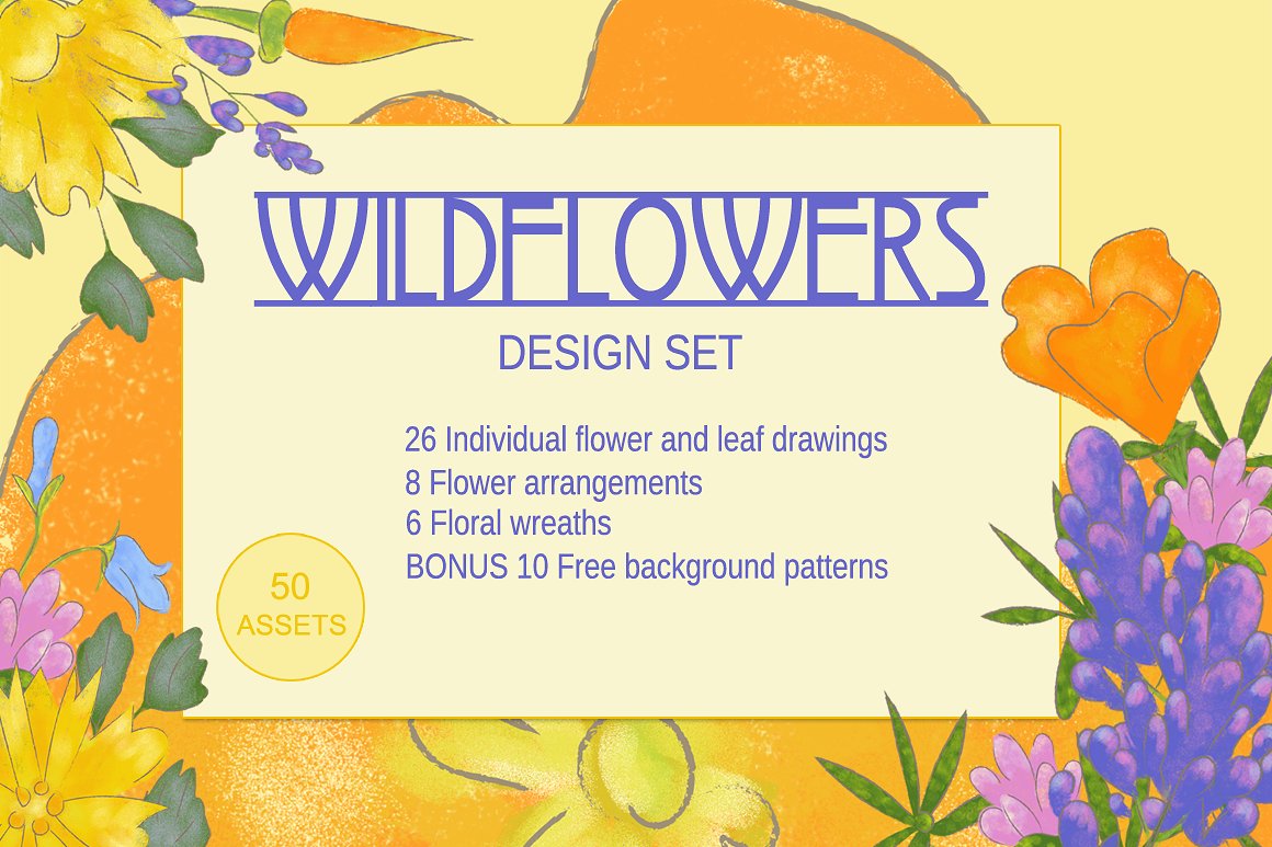 Wildflowers Graphics Design Set