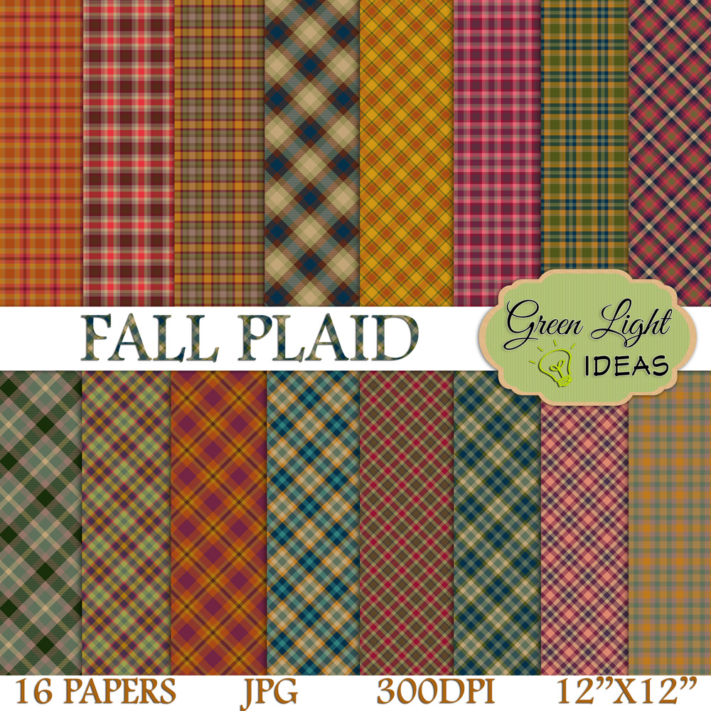 Fall Plaid Digital Papers, Plaid Backgrounds (28878) | Backgrounds ...