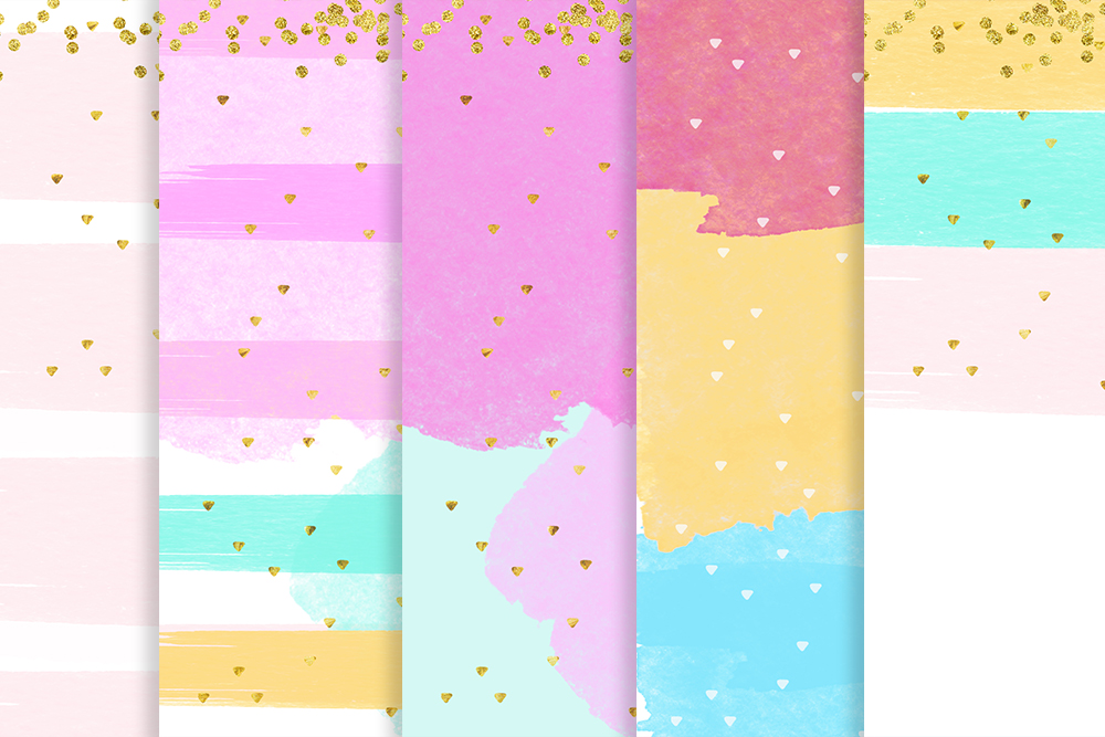 rainbow ombre digital paper, mint gold paper, mint gold lilac purple ...