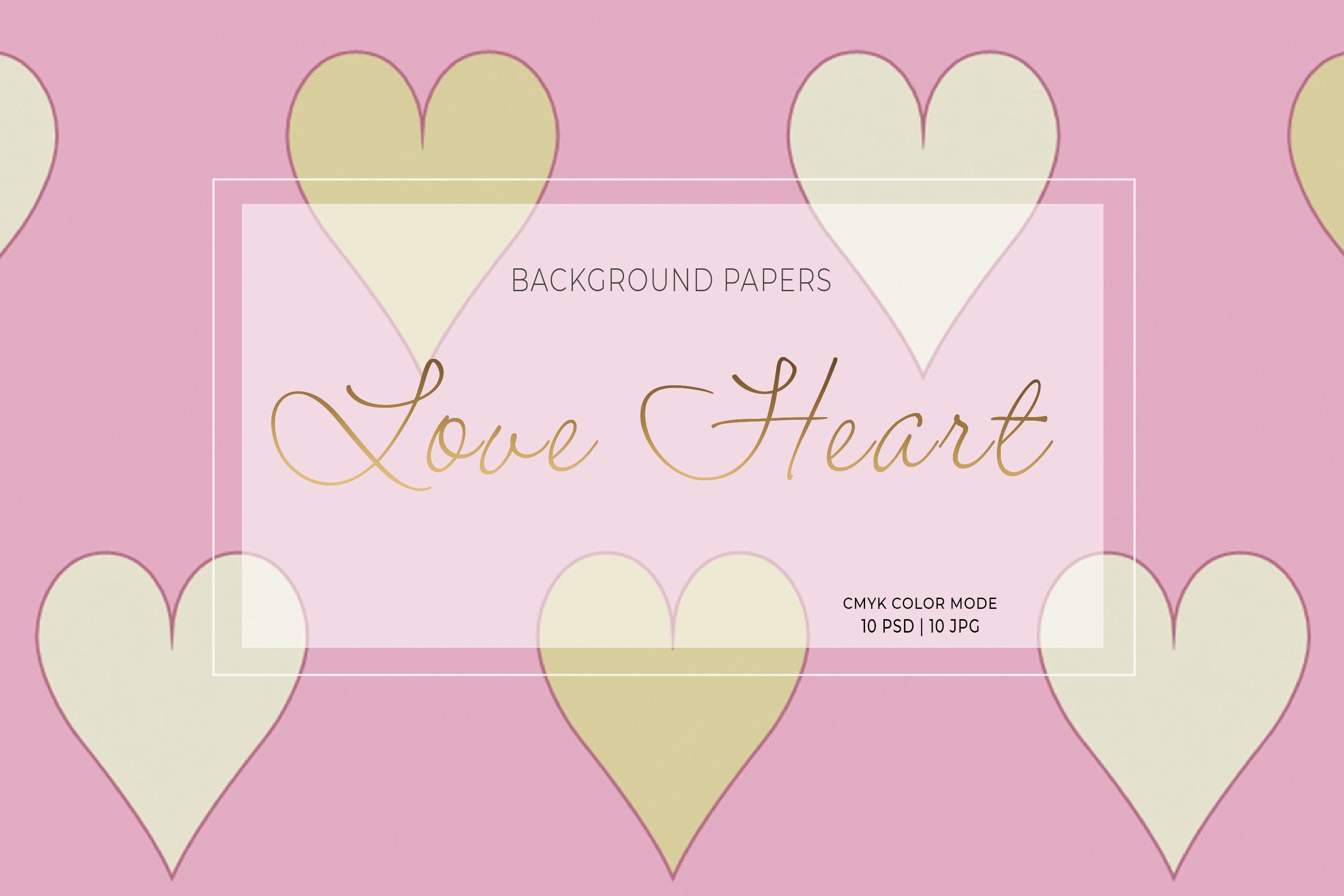 10 Love Heart Printable Papers - JPG|PSD