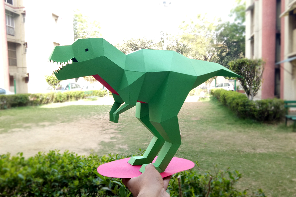 DIY T- rex Sculpture - 3d papercraft (77210) | Printables | Design Bundles