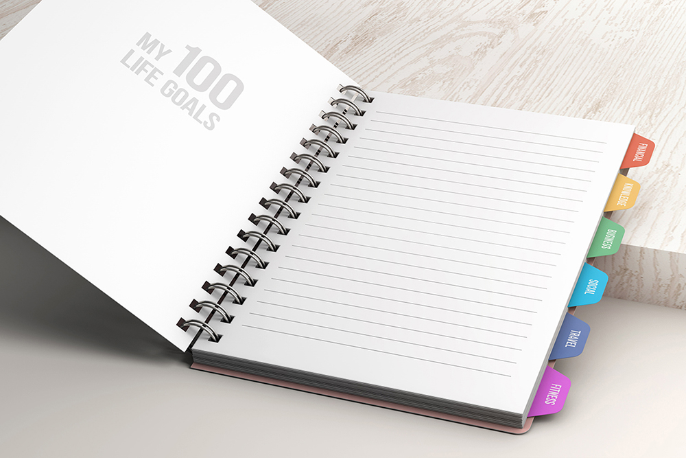 Spiral Notebook With Tabs Mockup