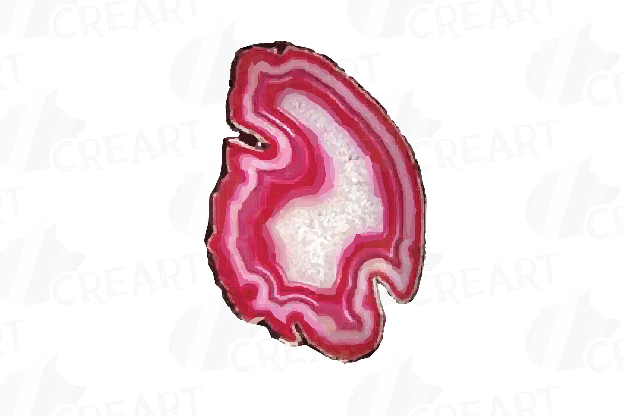 Agate slice watercolor, mineral agate slice clip art (106479 ...