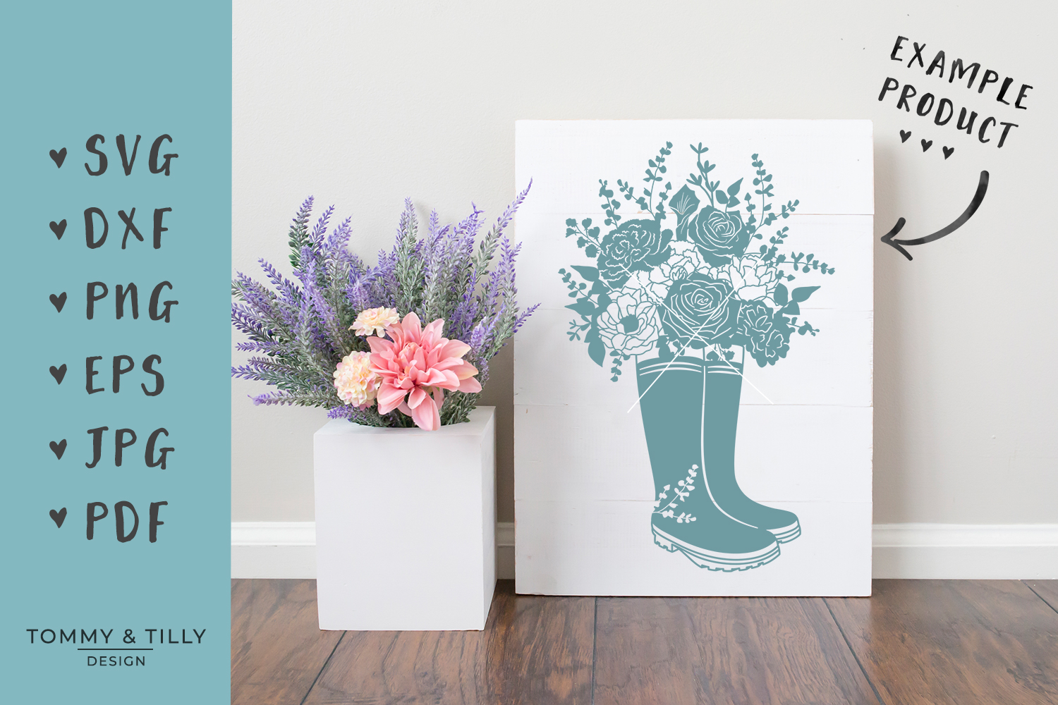 Flower Wellies - SVG EPS DXF PNG PDF JPG Cutting File (102313) | SVGs ...