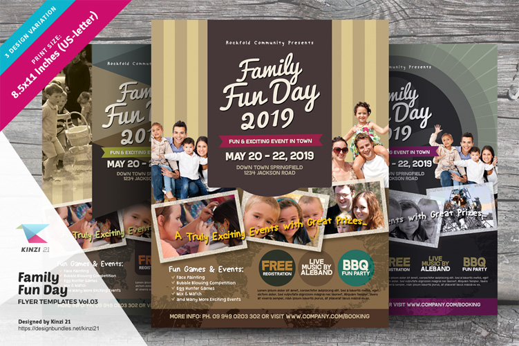 Family Fun Day Flyer Templates Vol.03 (223504) | Flyers | Design Bundles