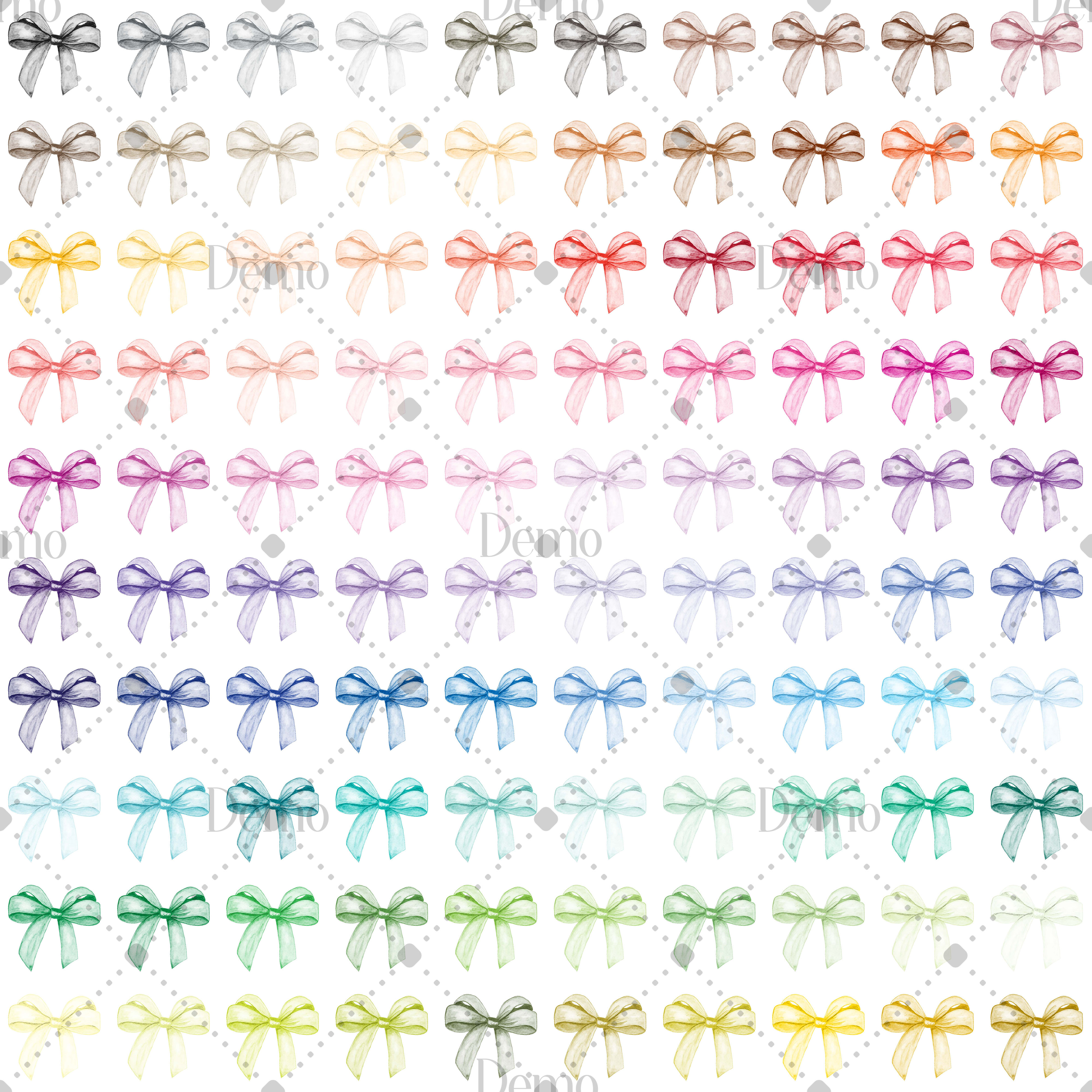 100 Hand Painted Watercolor Fancy Bow Clip Arts