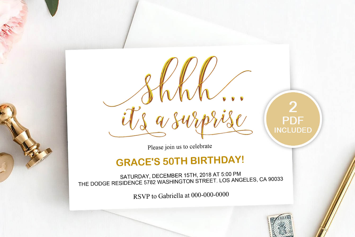 Surprise Party Invitation Template DAD 20