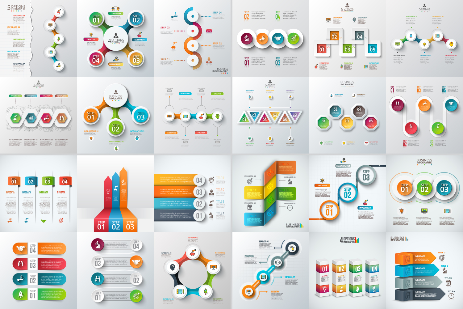 Creative infographics templates (27834) | Infographics | Design Bundles