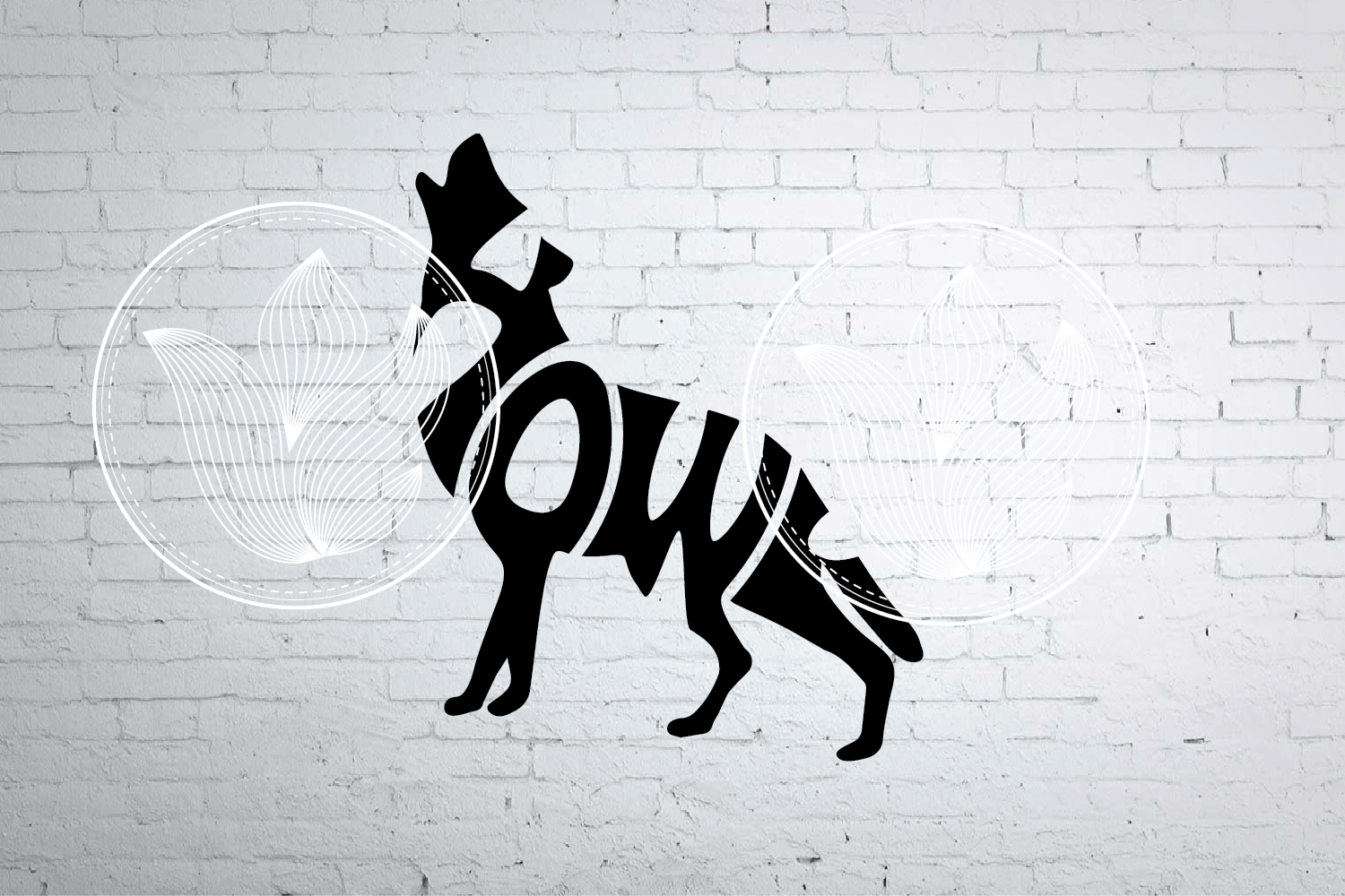 Digital Howl Word Art in dog shape, Howl wolf dog jpg, png