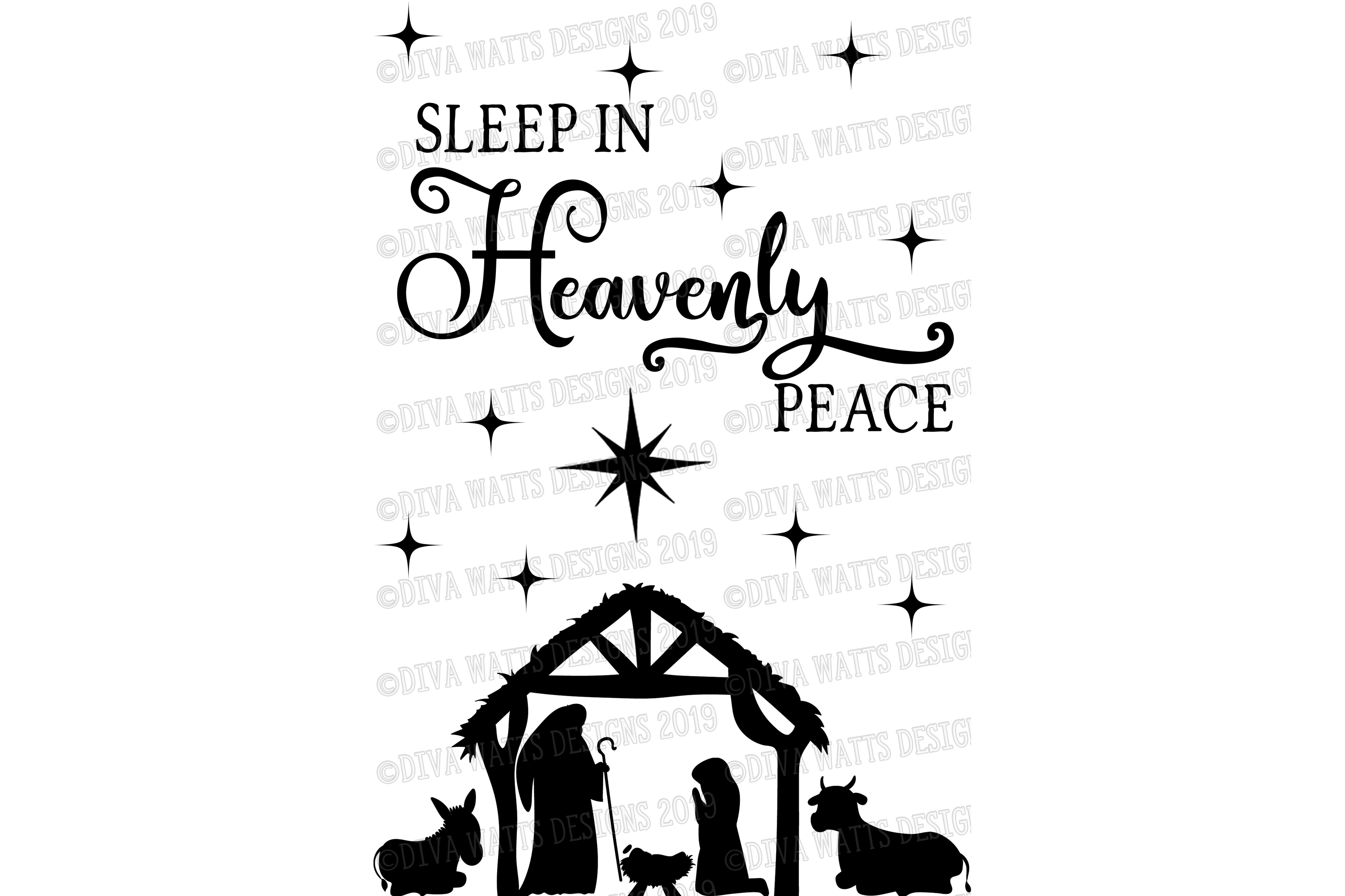 Sleep In Heavenly Peace Nativity Scene - Cutting File