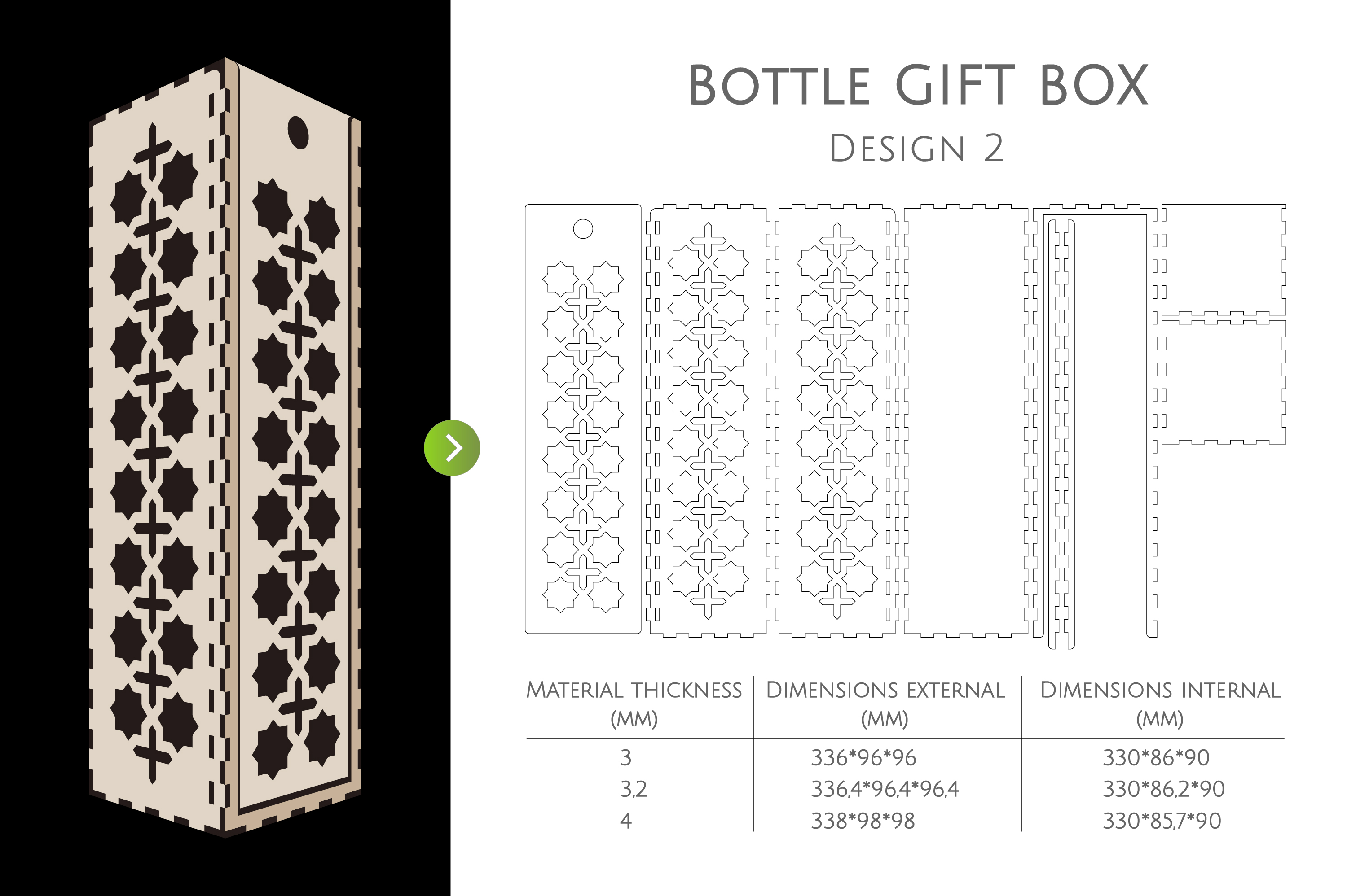 3 Bottle gift box SVG templates, Wine box, Anniversary gift (445798 ...