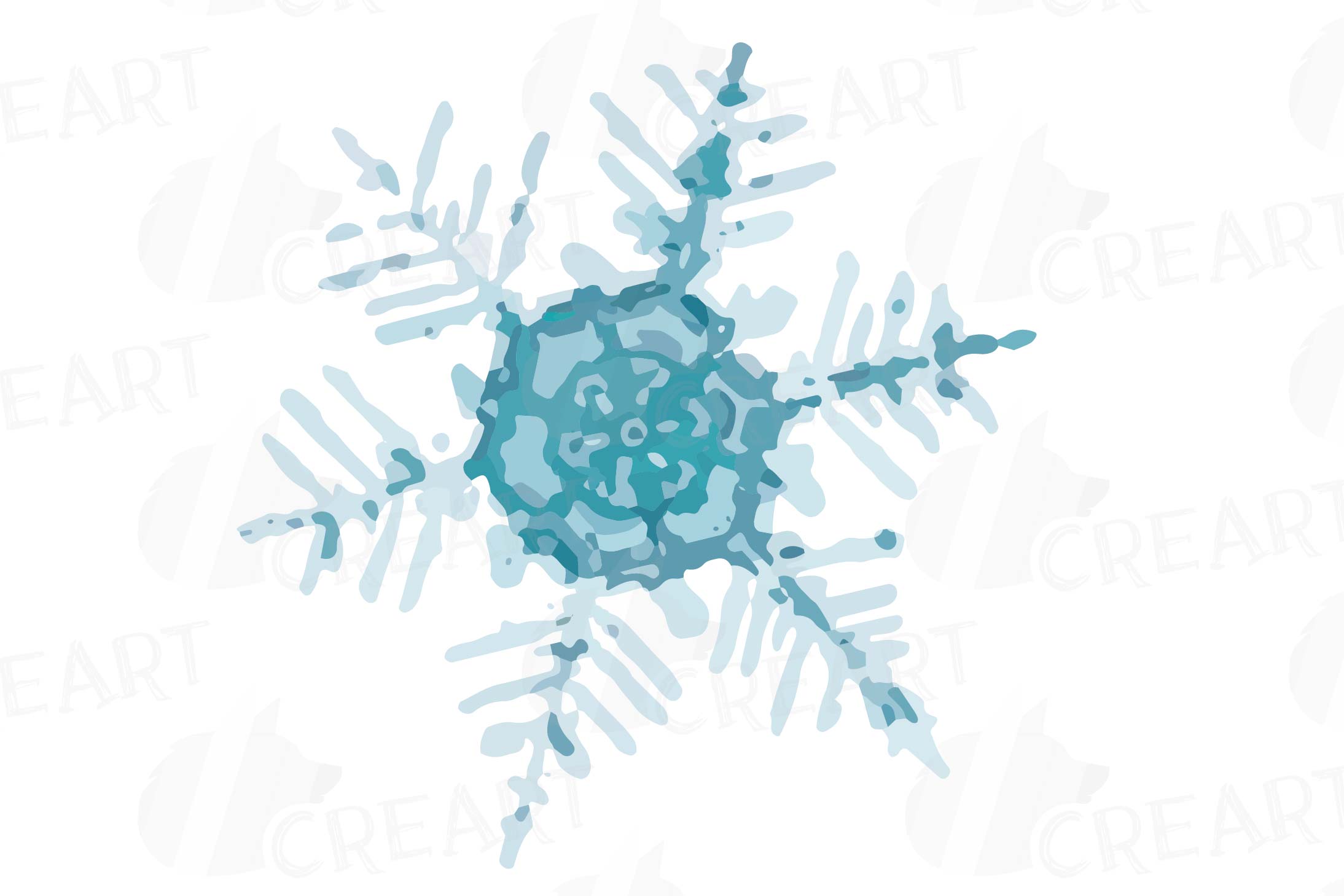 Watercolor snowflakes clip art, Hand painted snow crystals