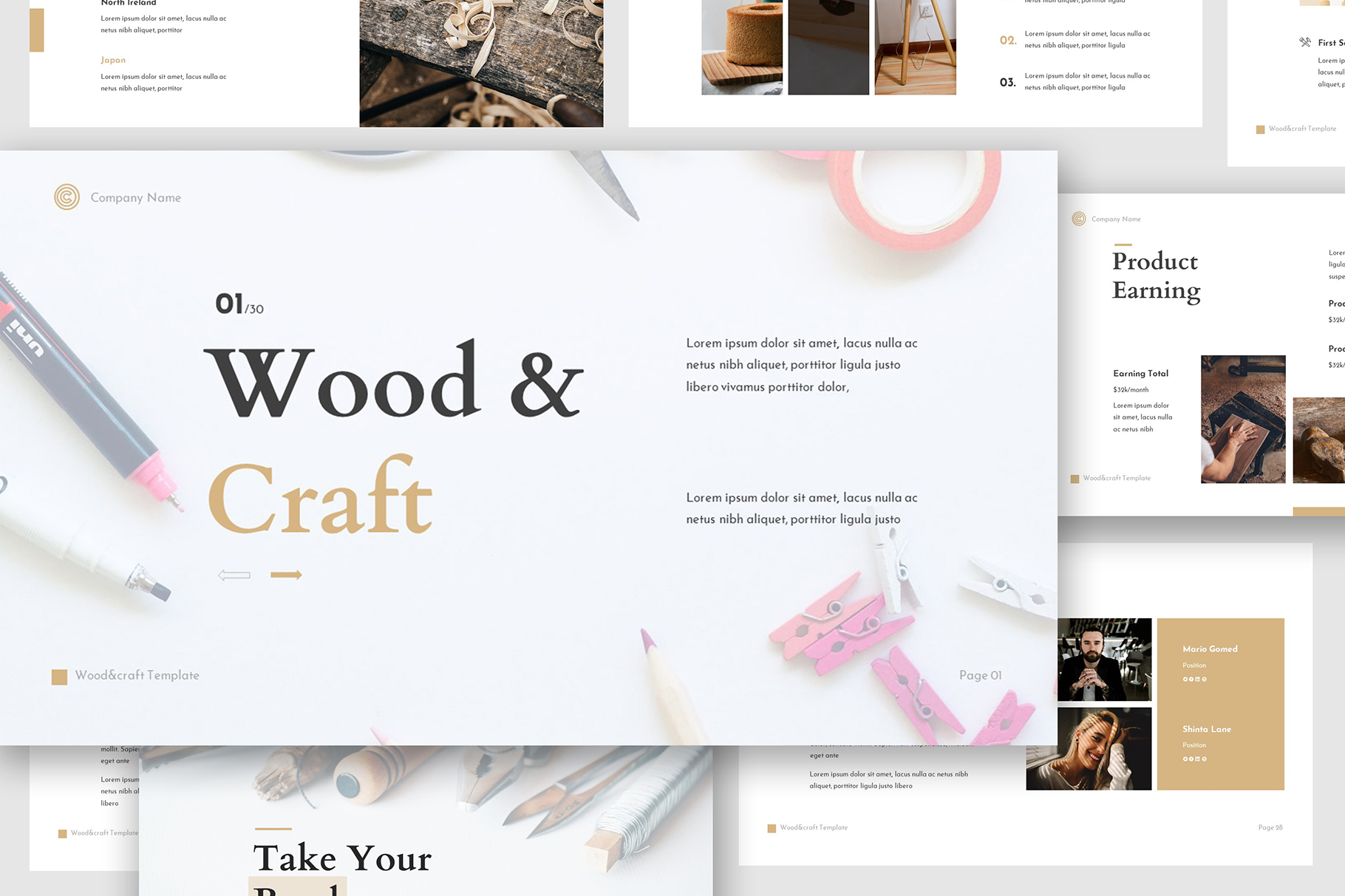 Wood & Craft Google Slides Template