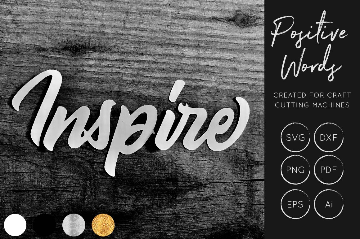 Positive Words SVG Bundle - Craft Cut Files