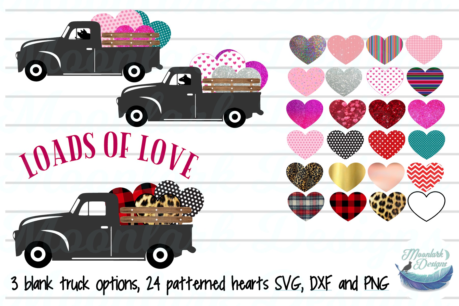 loads of love hearts and truck| Valentines | PNG sublimation