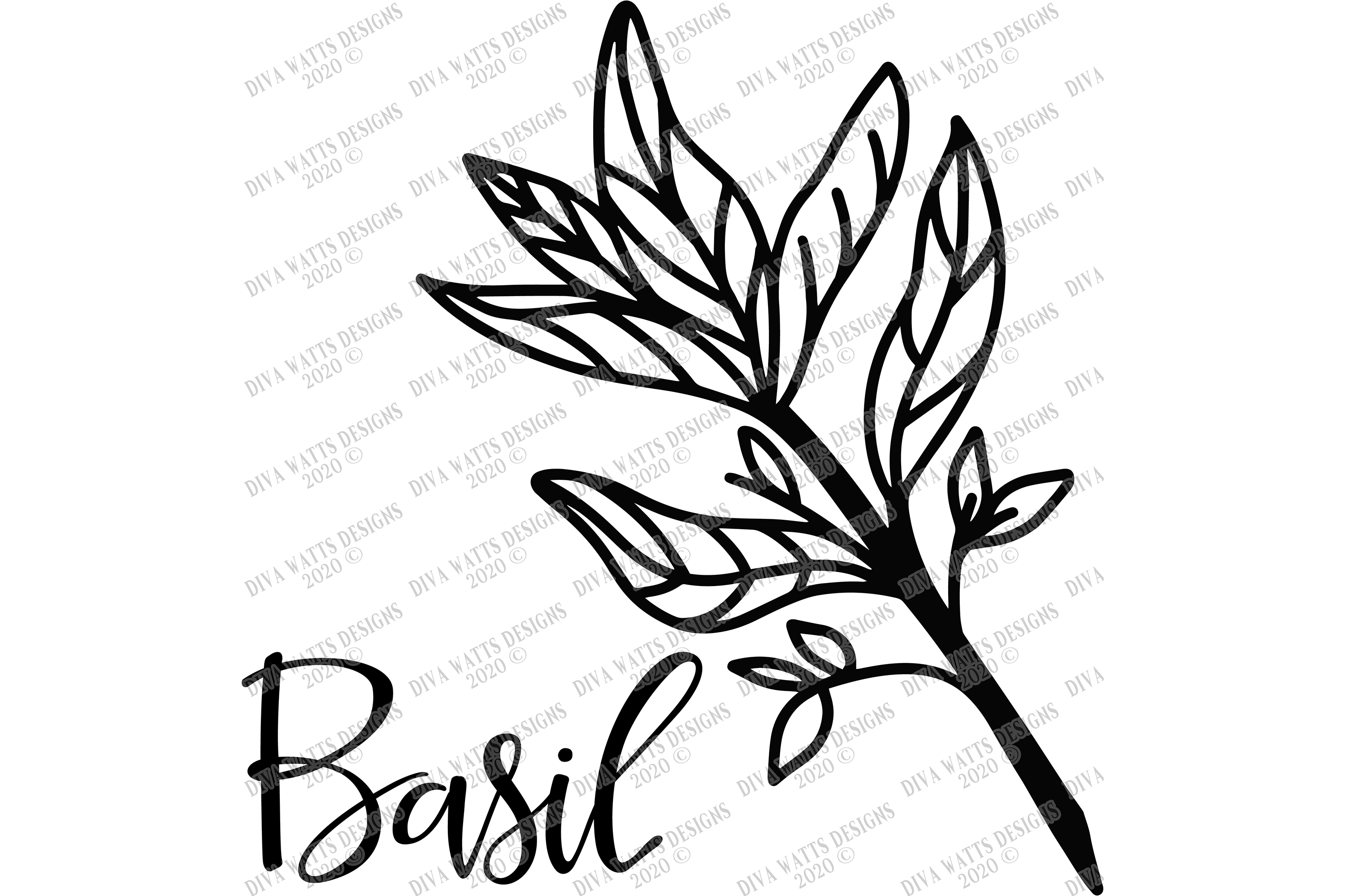 Farmhouse Herbs - Basil Sage Rosemary Oregano - SVG EPS JPG (447142 ...