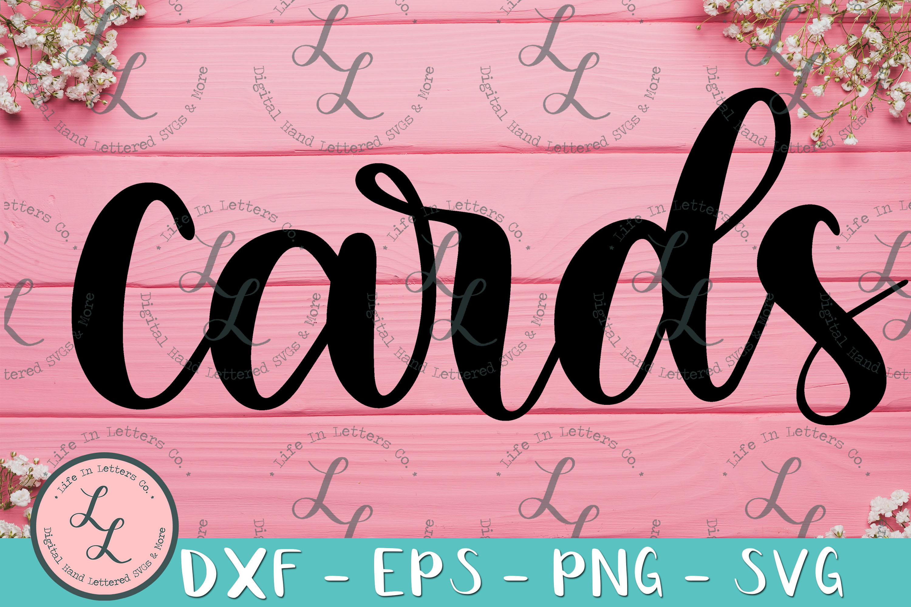 Cards - Hand Lettered Cut File SVG PNG EPS DXF