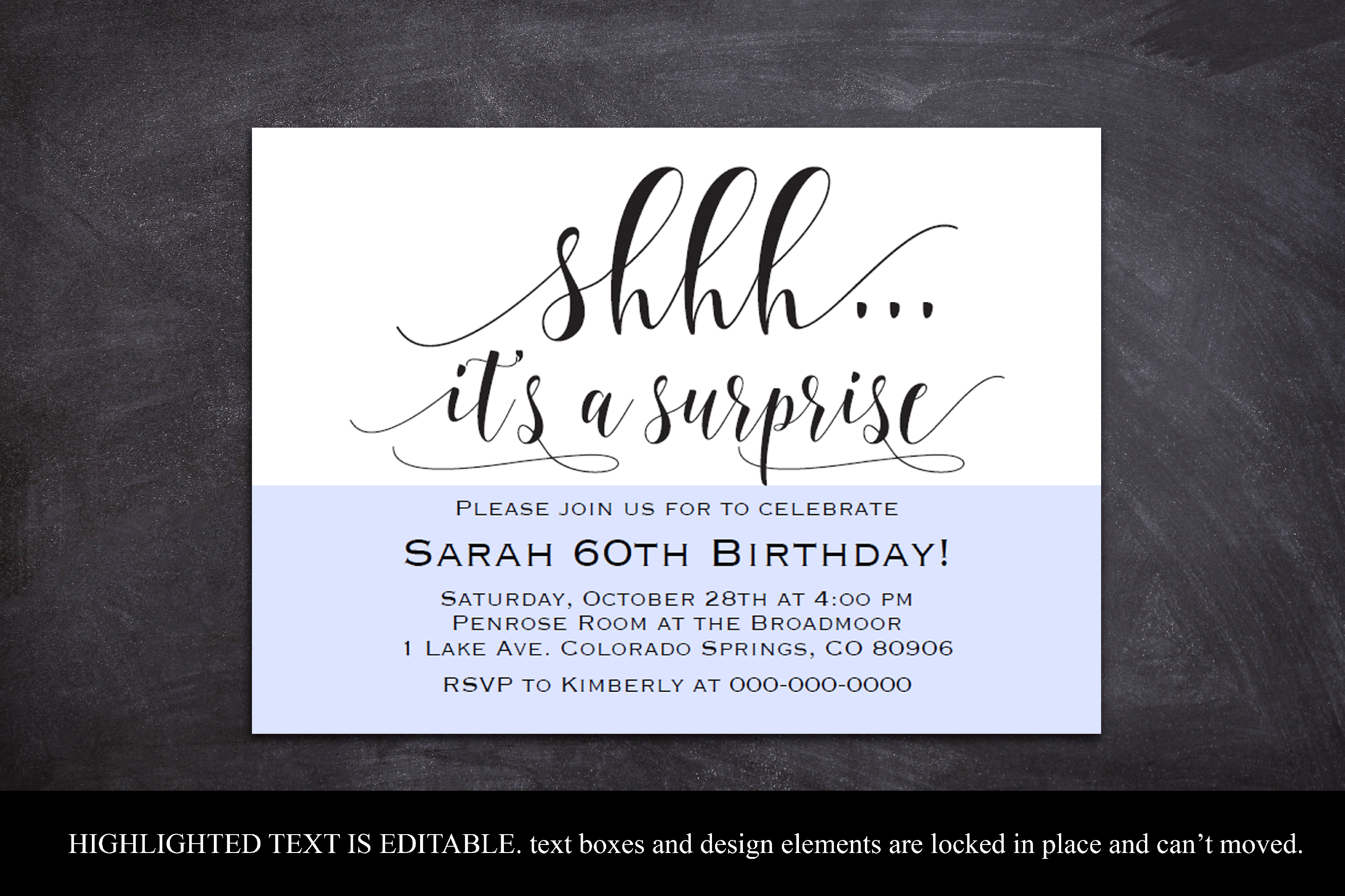 Surprise Party Invitation Template Shhh It s A Surprise 358435 Card