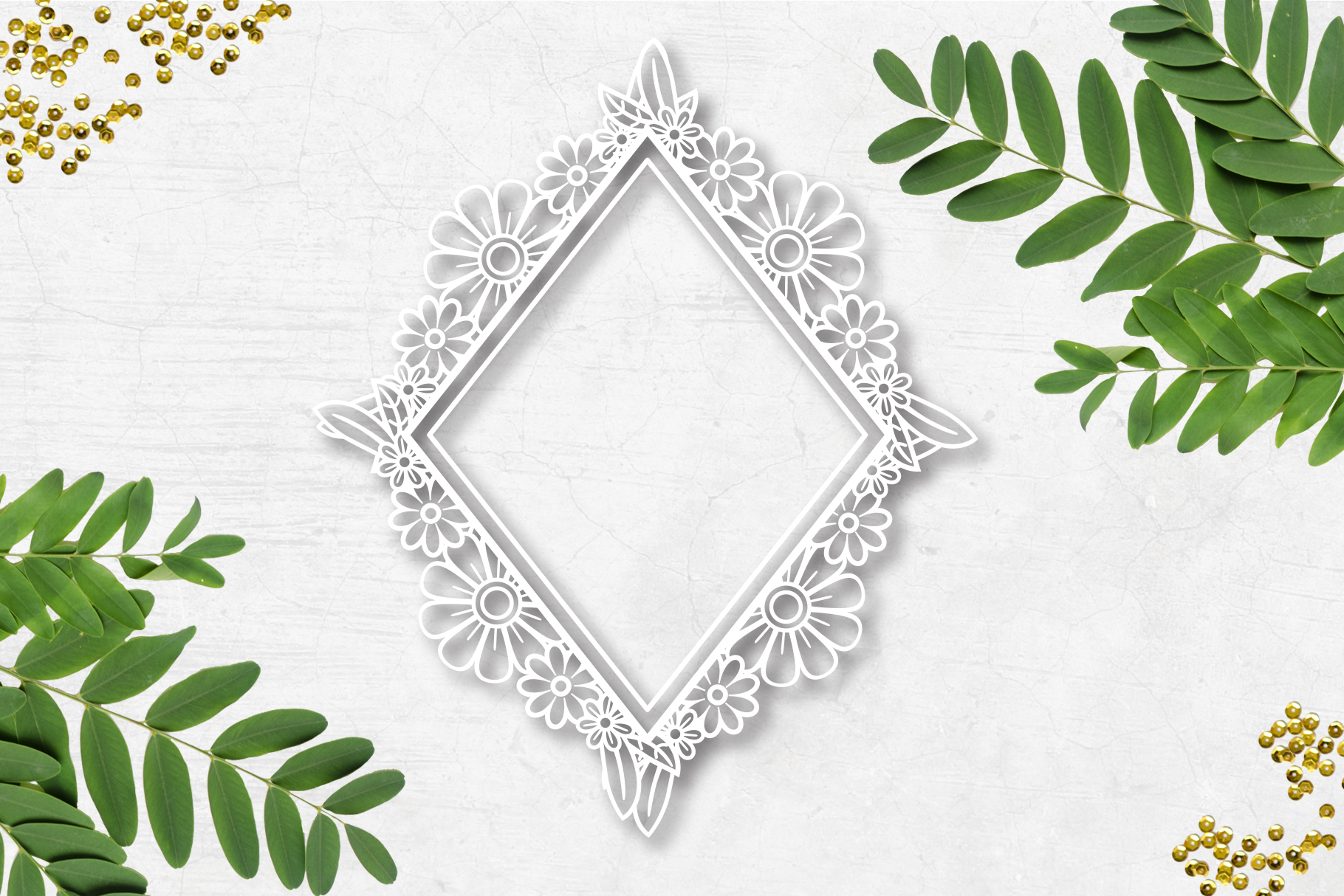 Floral Geometric Frames SVG