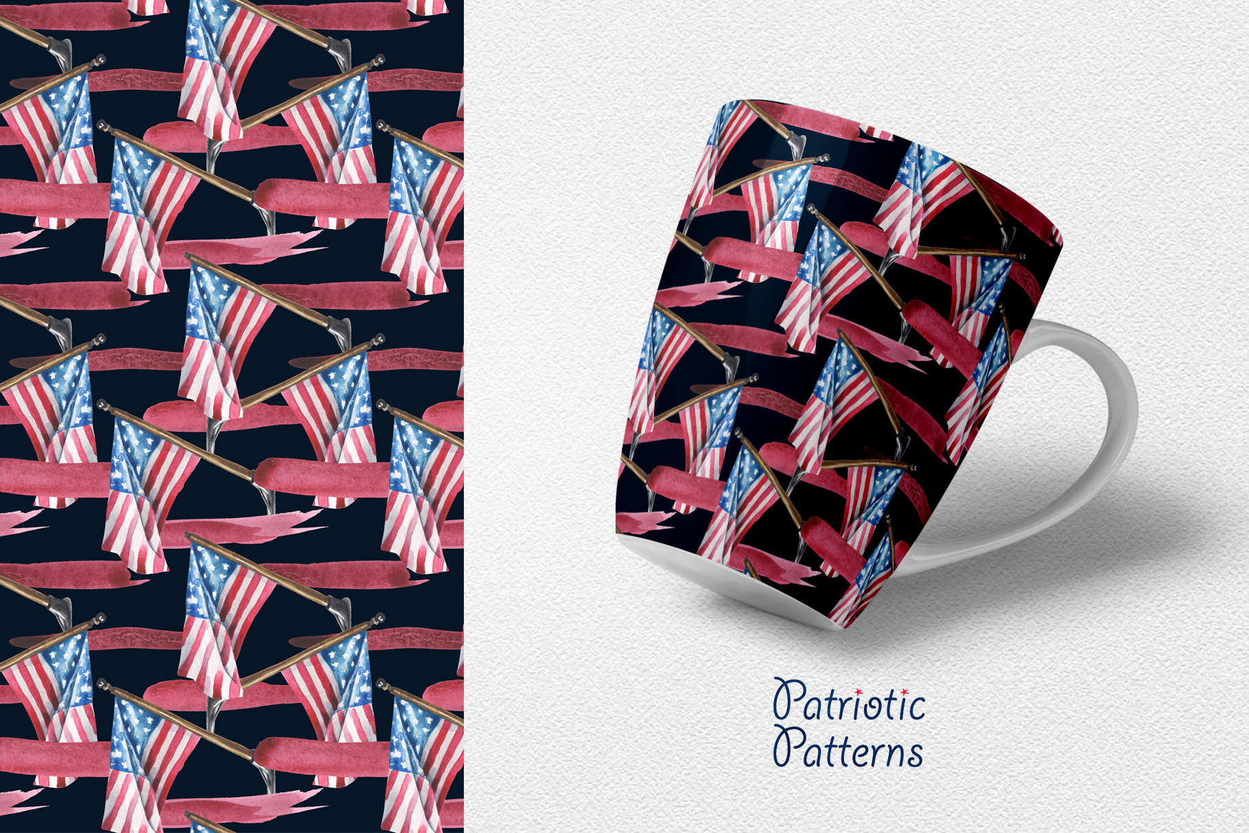 Patriotic Patterns (277388) | Patterns | Design Bundles