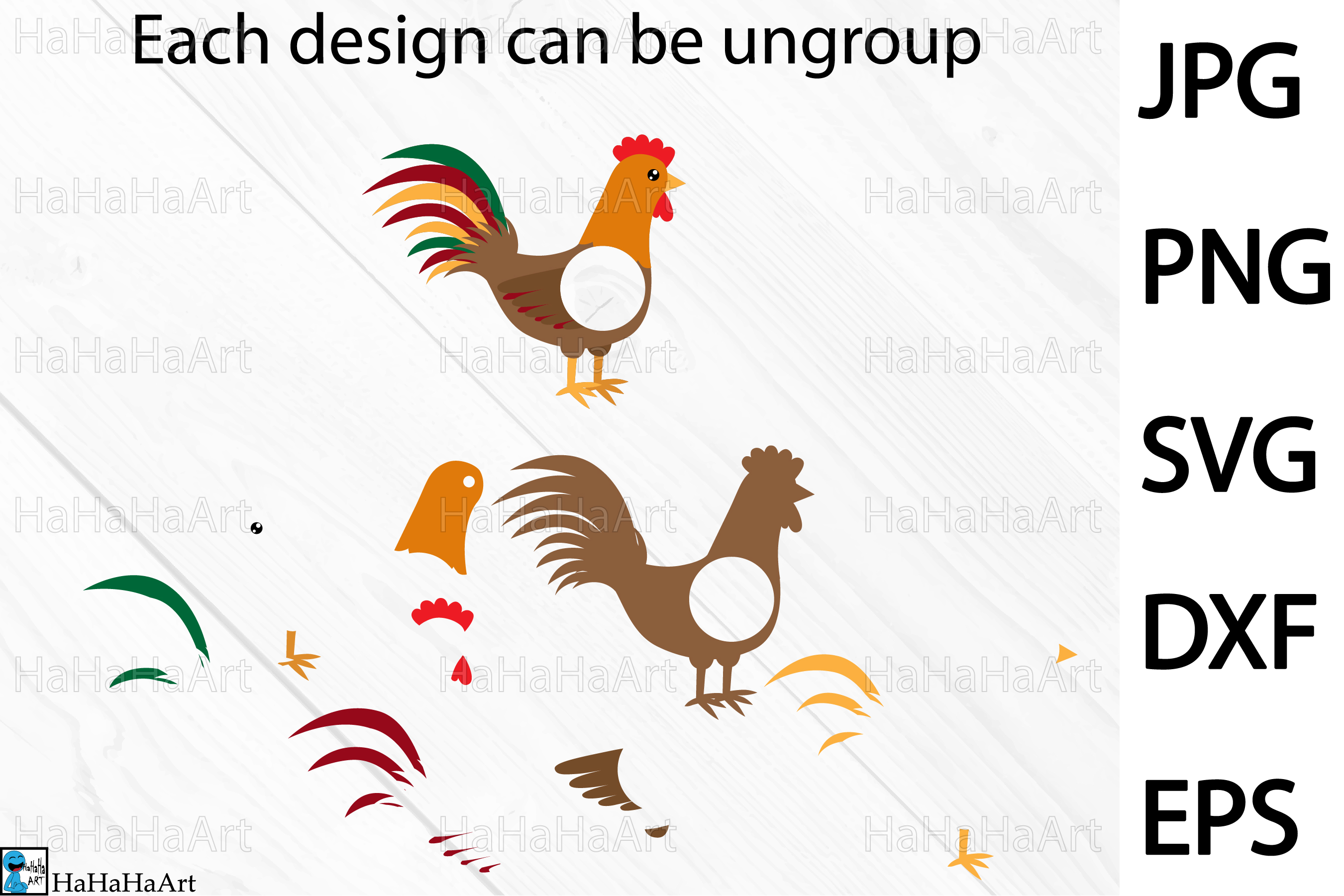 Circle Farm Animals - Clip art / Cutting Files 95c