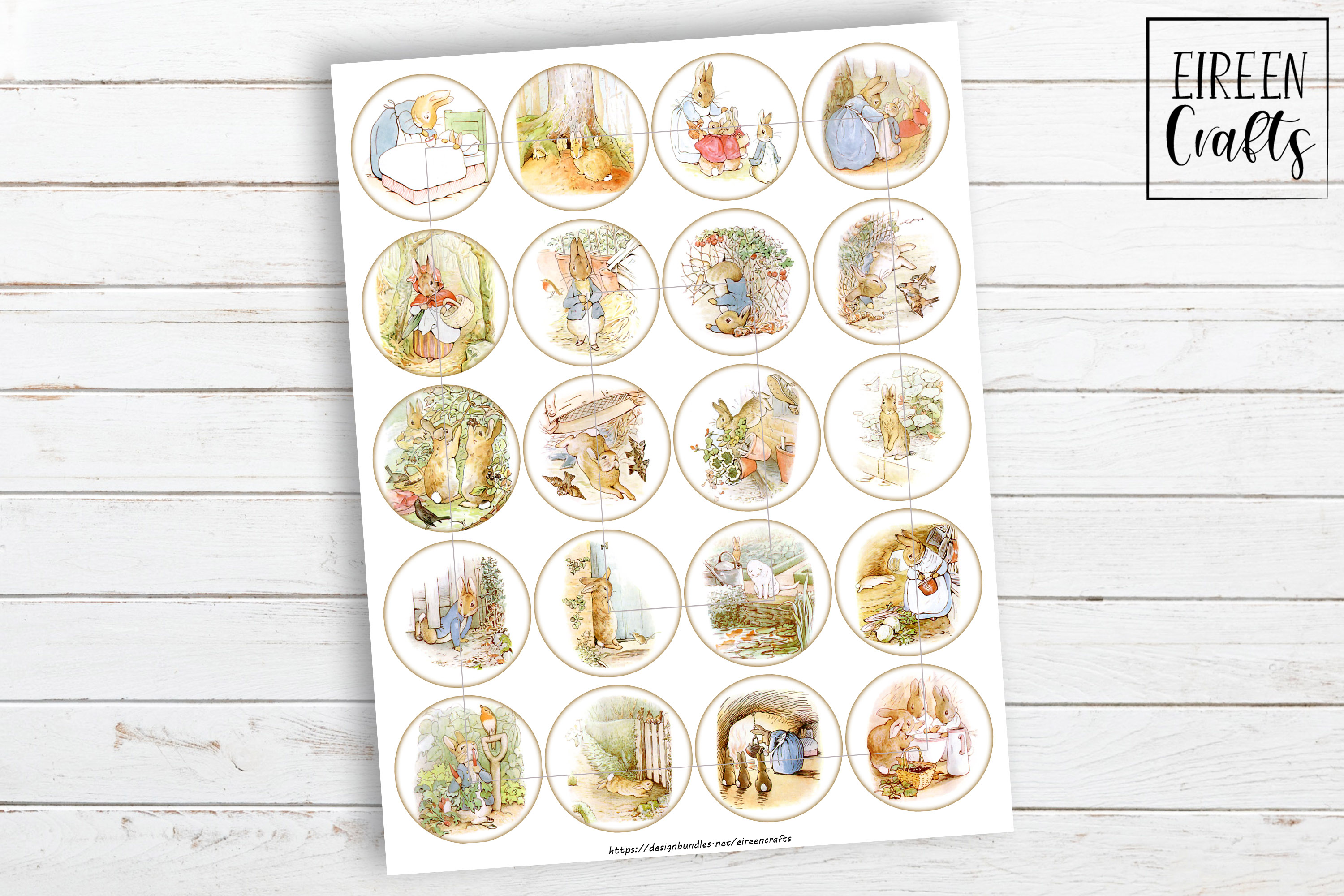 Peter Rabbit Circles Collage Sheet for Jewelry Making (432698 ...