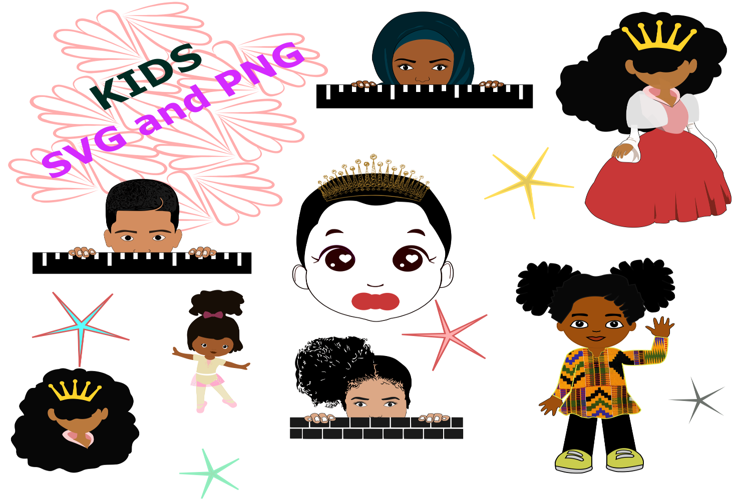 Afro Bundle - 200 Afro Designs and more - Afro svg, png (149798 ...