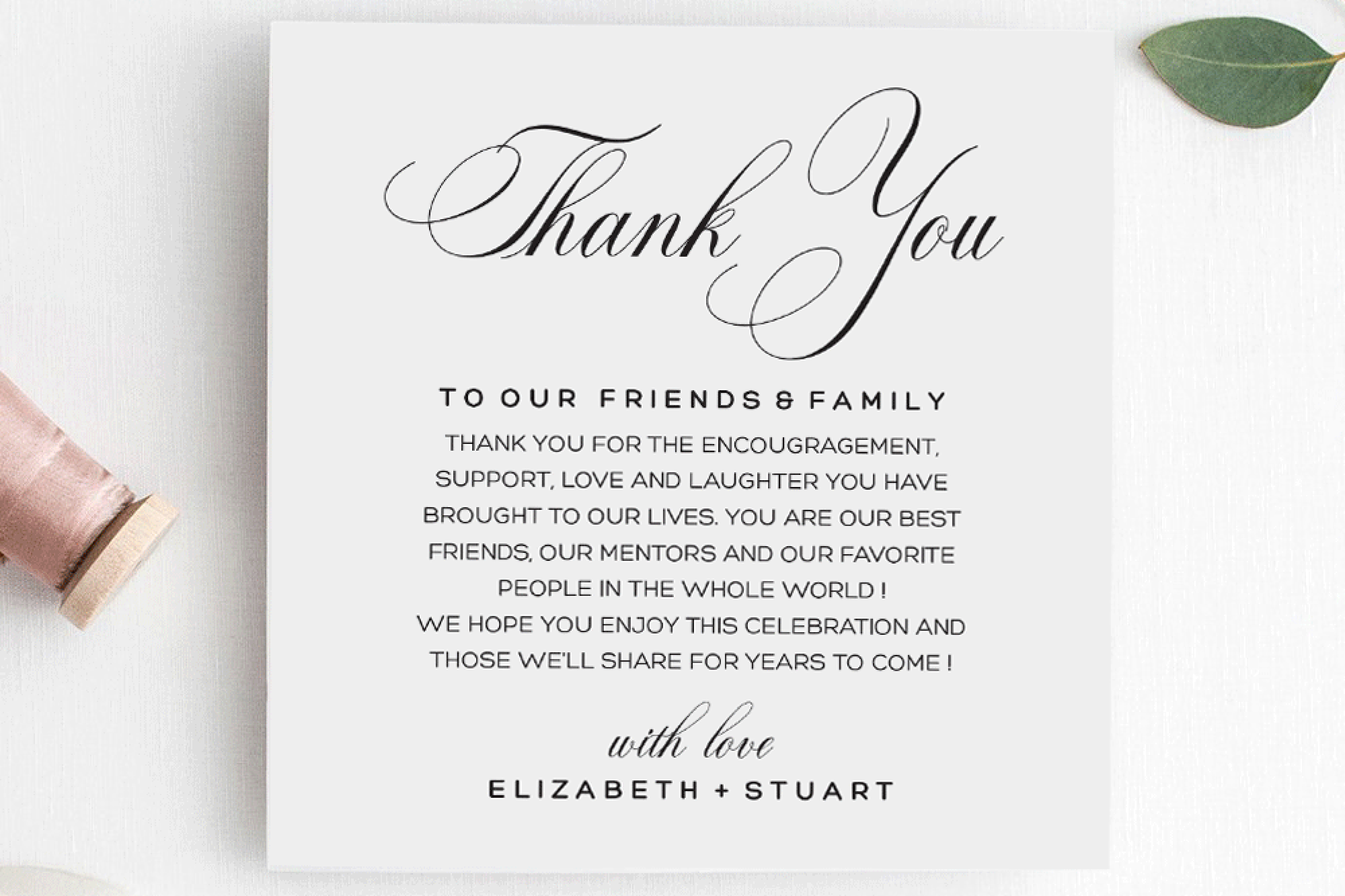 Thank You Note Template Wedding