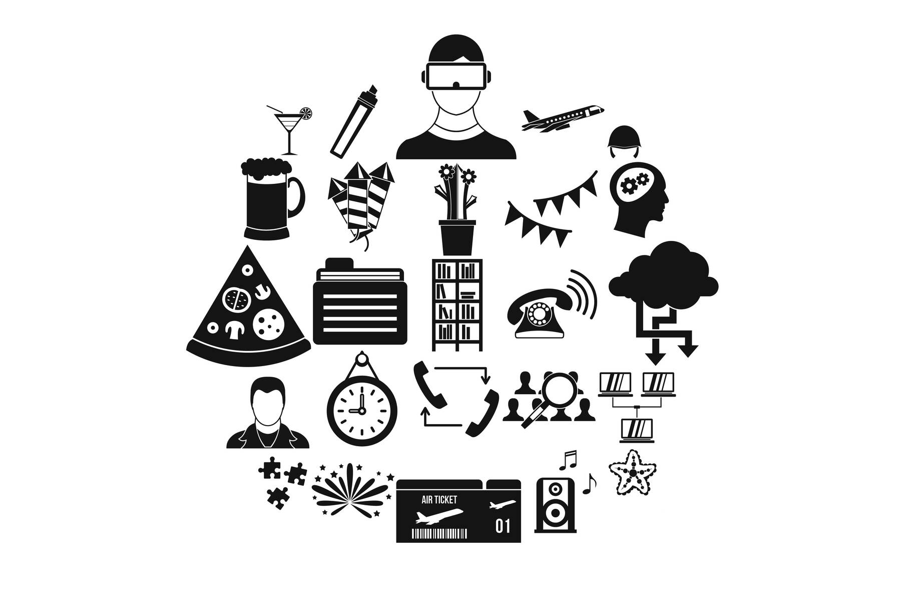 Joint business icons set, simple style