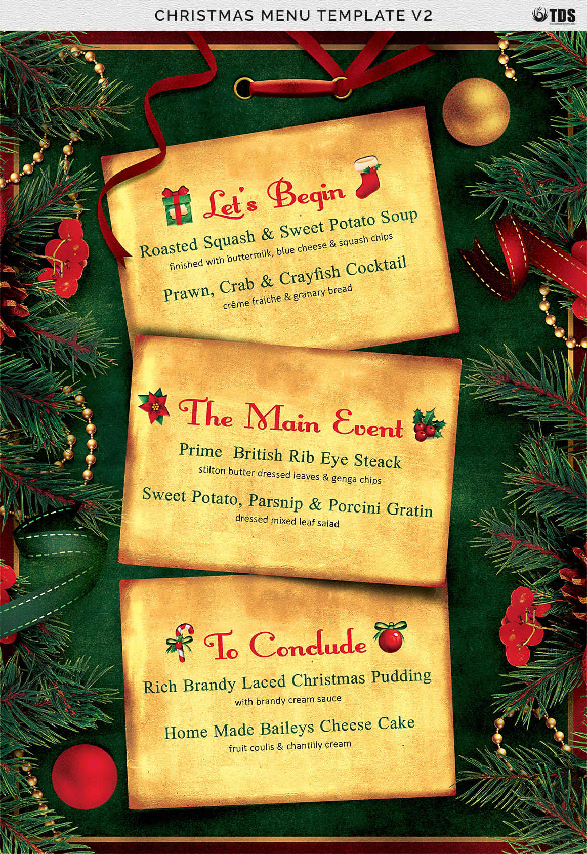 Christmas Menu Template V2 34352 Flyers Design Bundles