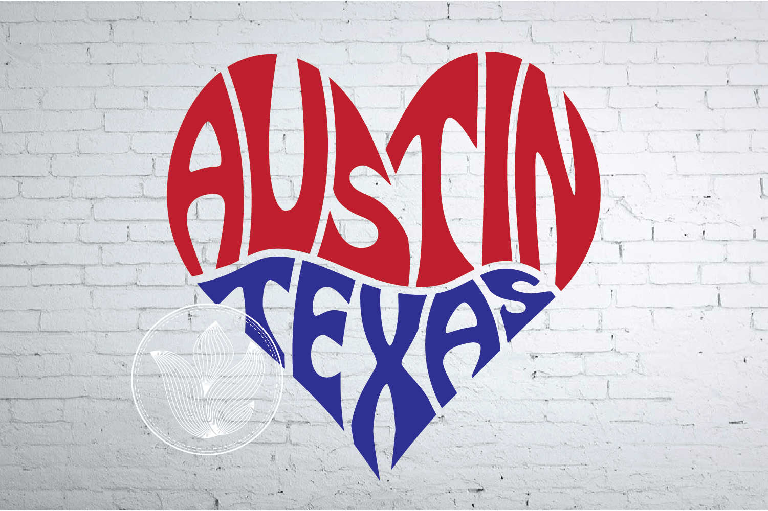 Austin Texas word art heart