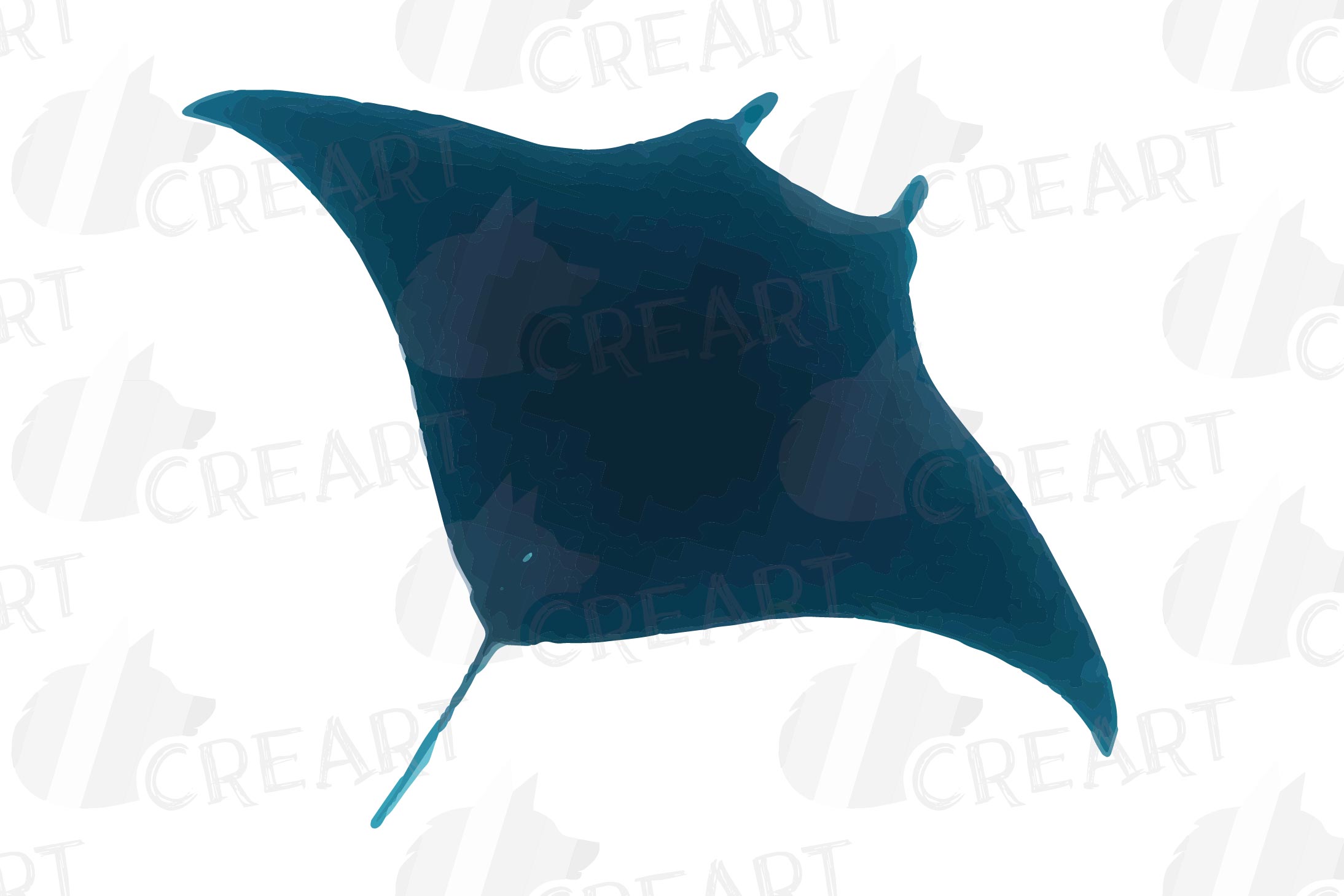 Watercolor Manta Rays clip art pack, manta ray decoration (220865 ...