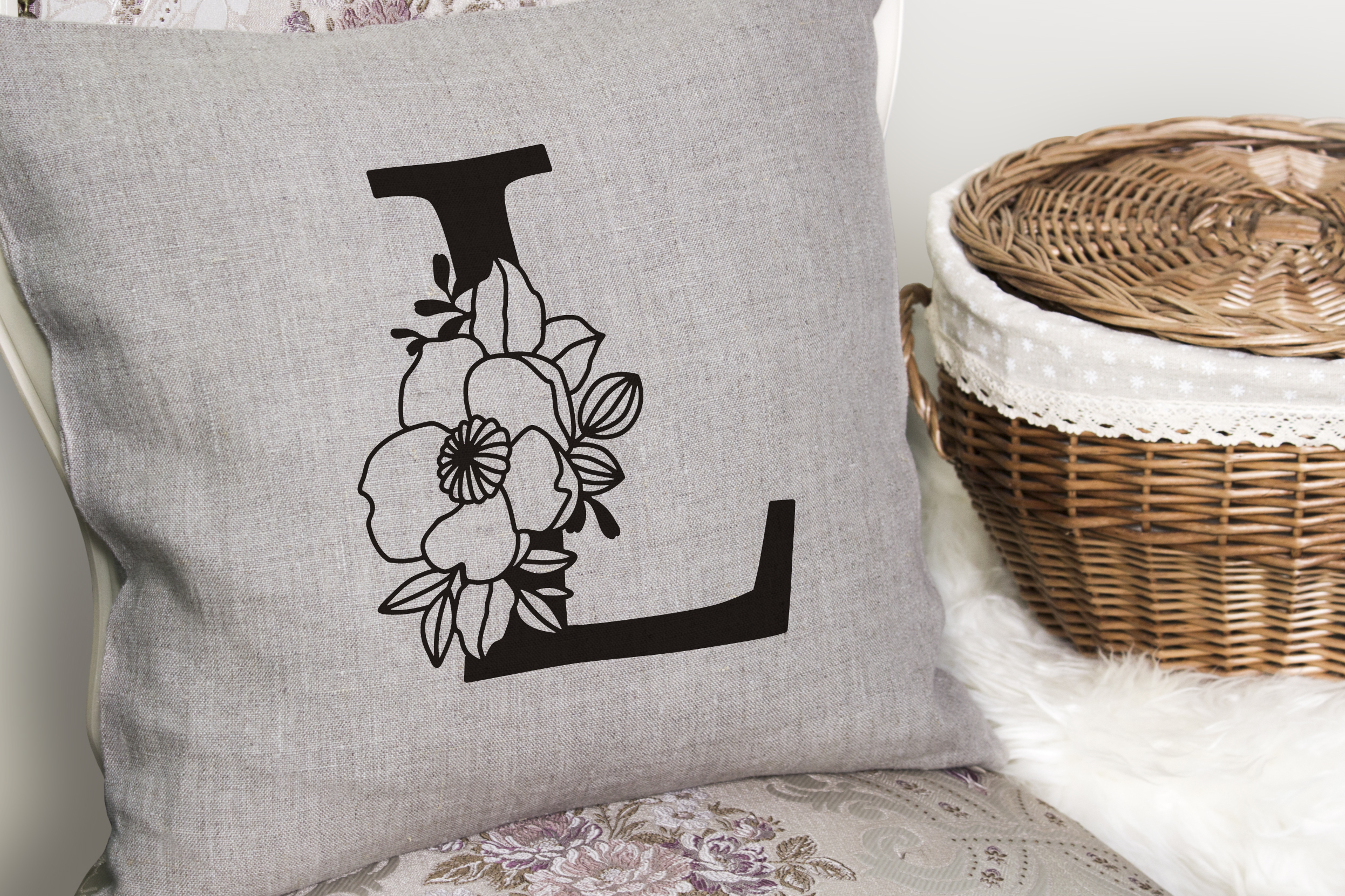 Botanical alphabet svg. Floral letter L svg. Bundle SVG, DXF (236959 ...