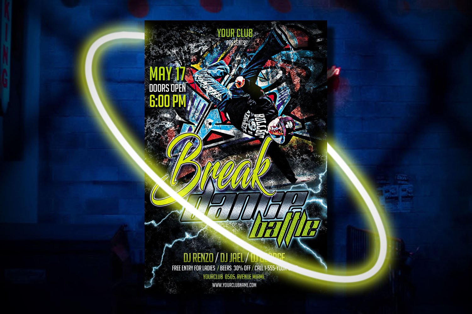 BREAK DANCE BATTLE |Break Dance Flyer | Photoshop Template