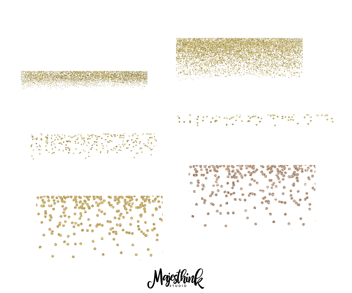 Gold Glitter Border Clip Art - Golden Confetti- 12 PNG Digital for ...