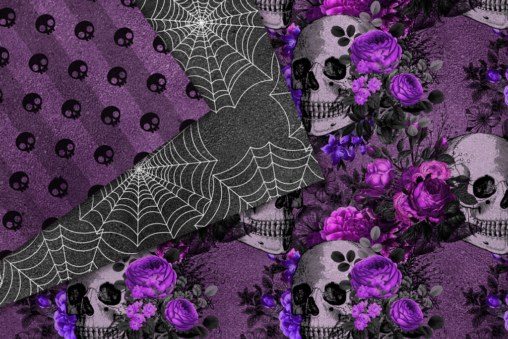 Gothic Skulls Digital Paper