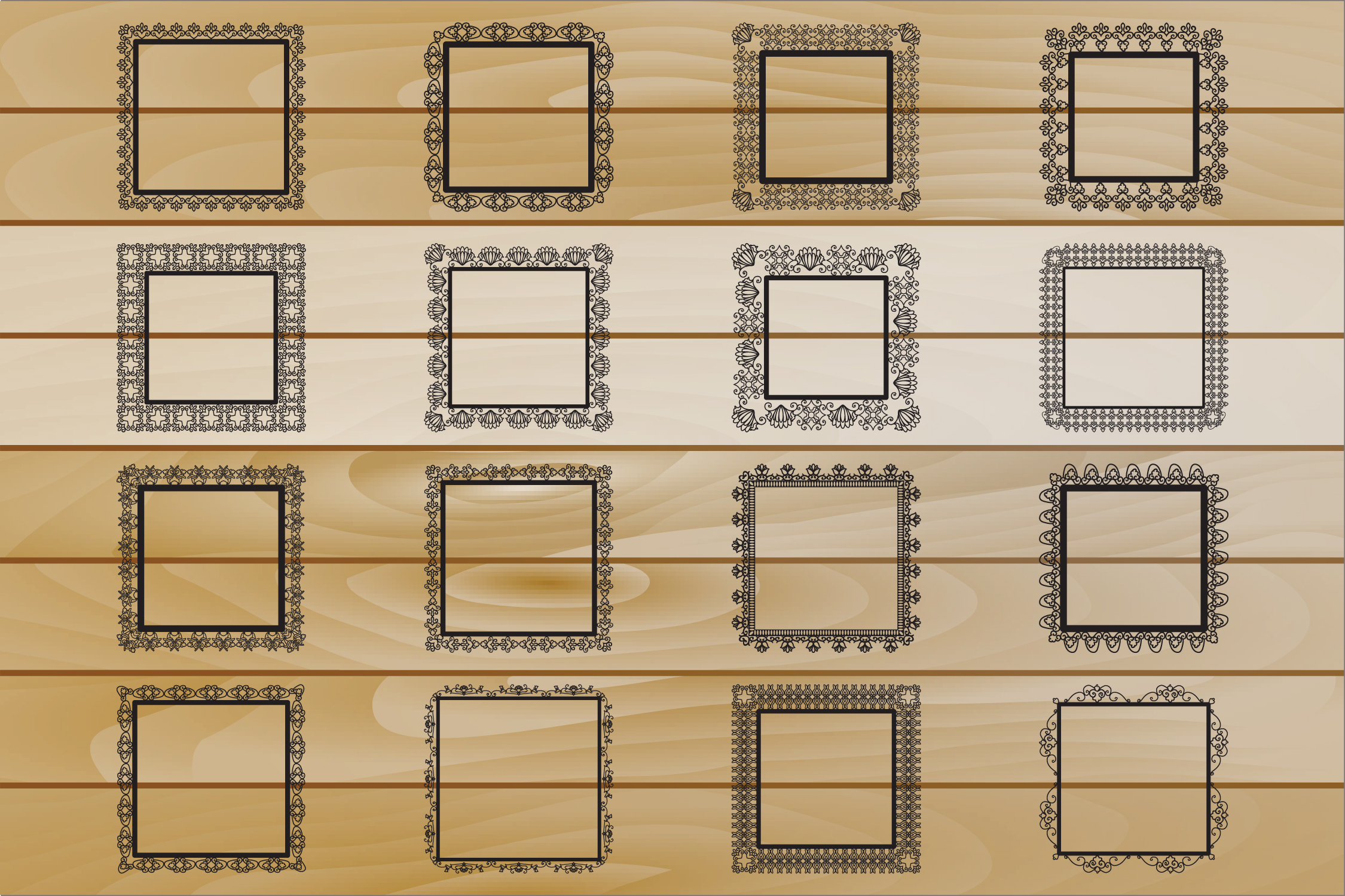 Black Lacy square and rectangle Frames (113997) | Decorations | Design ...