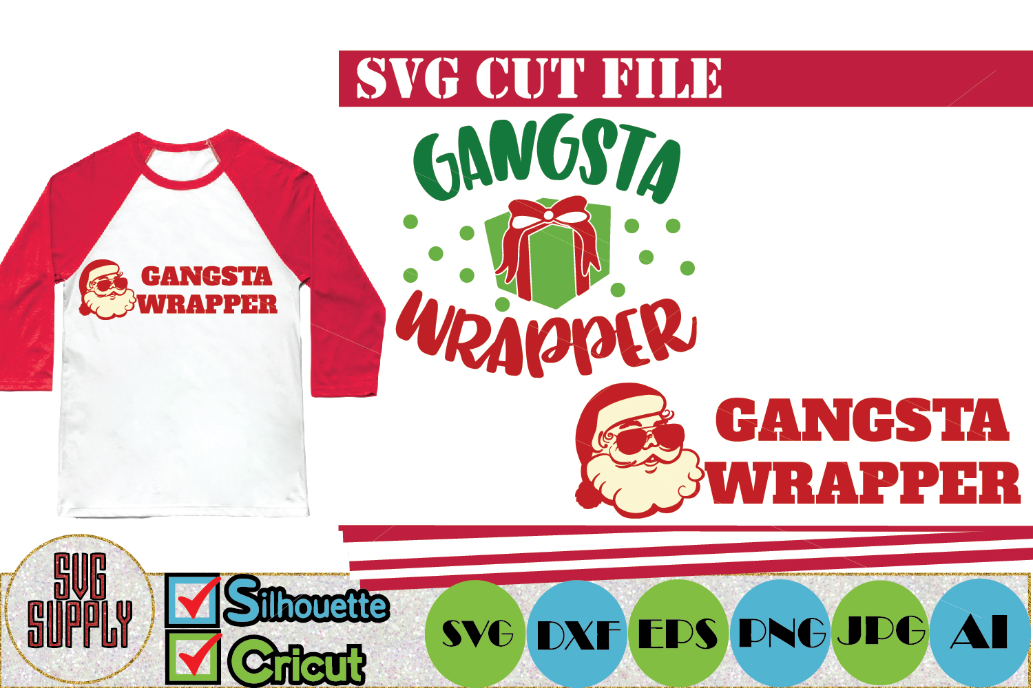 Gangsta Wrapper SVG Cut File (163756) | Cut Files | Design Bundles