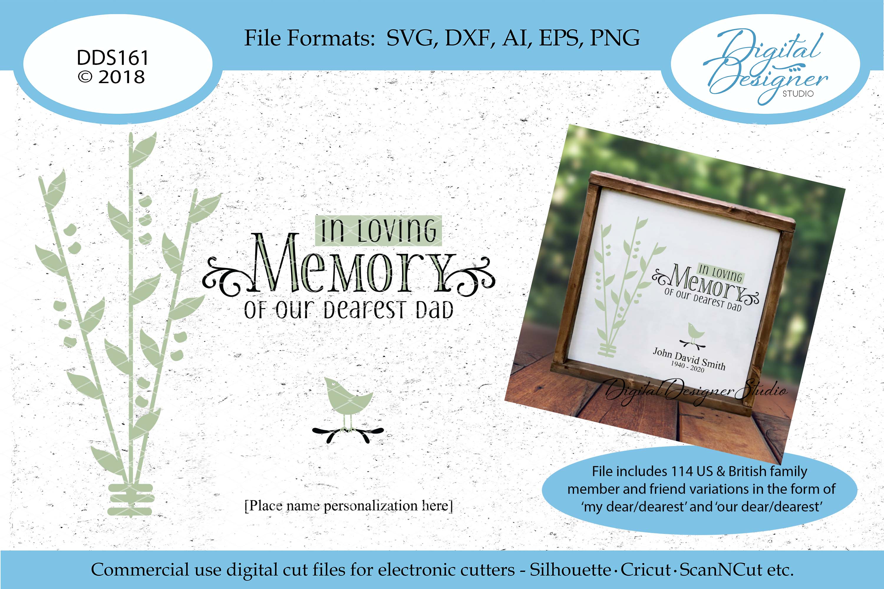 In Loving Memory Family Memorial SVG DXF EPS PNG AI Cut File (117684 ...